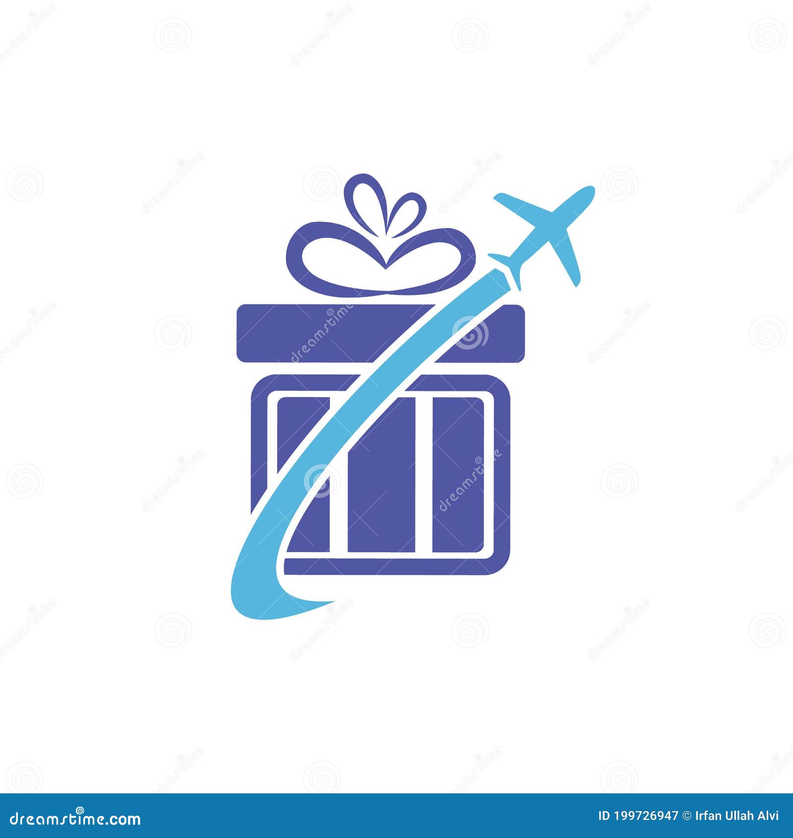 Travel Gift Vector Logo Design. Stock Vector - Illustration of gift ...