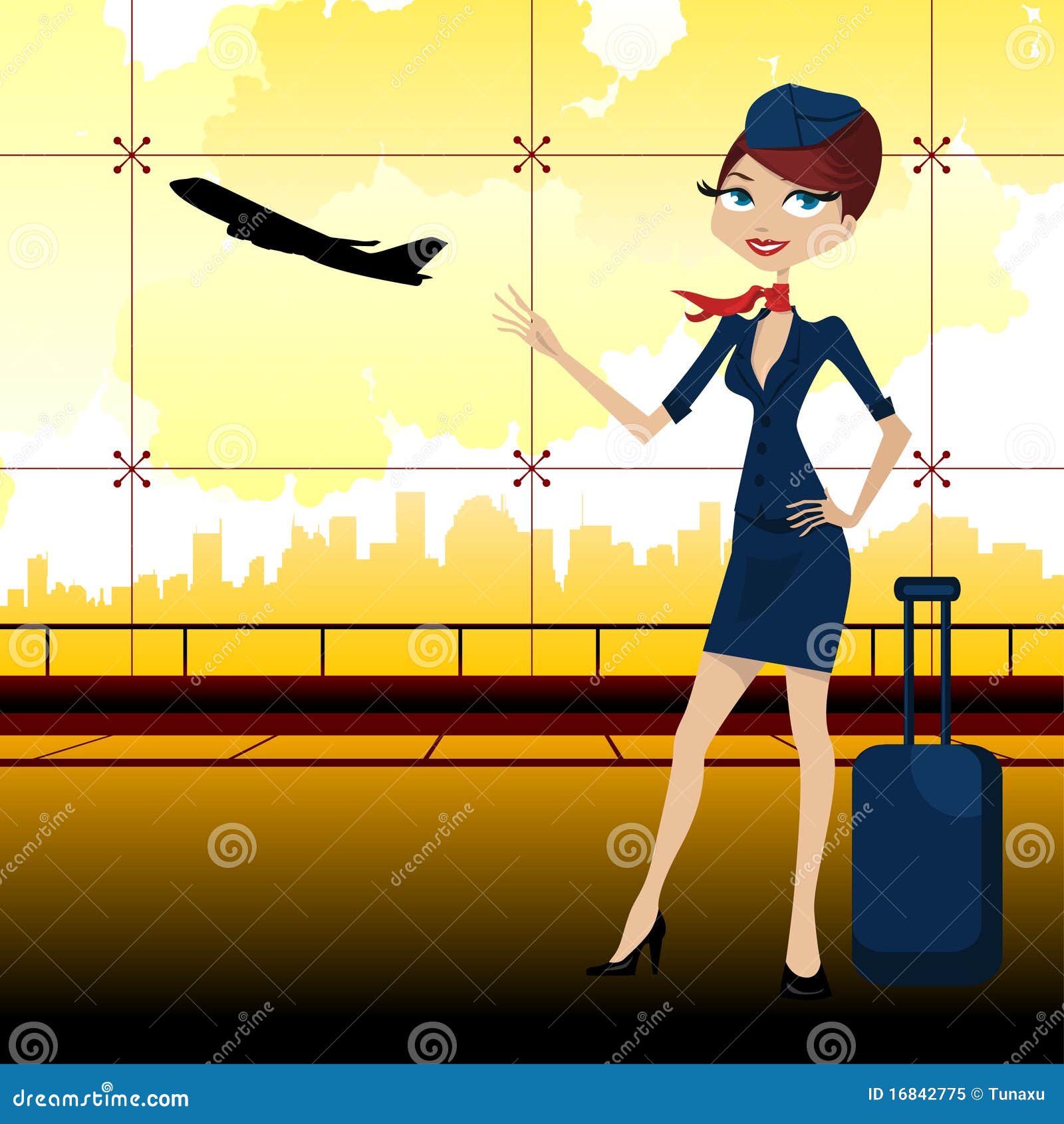 Travel guide in airport stock vector. Illustration of vector - 16842775