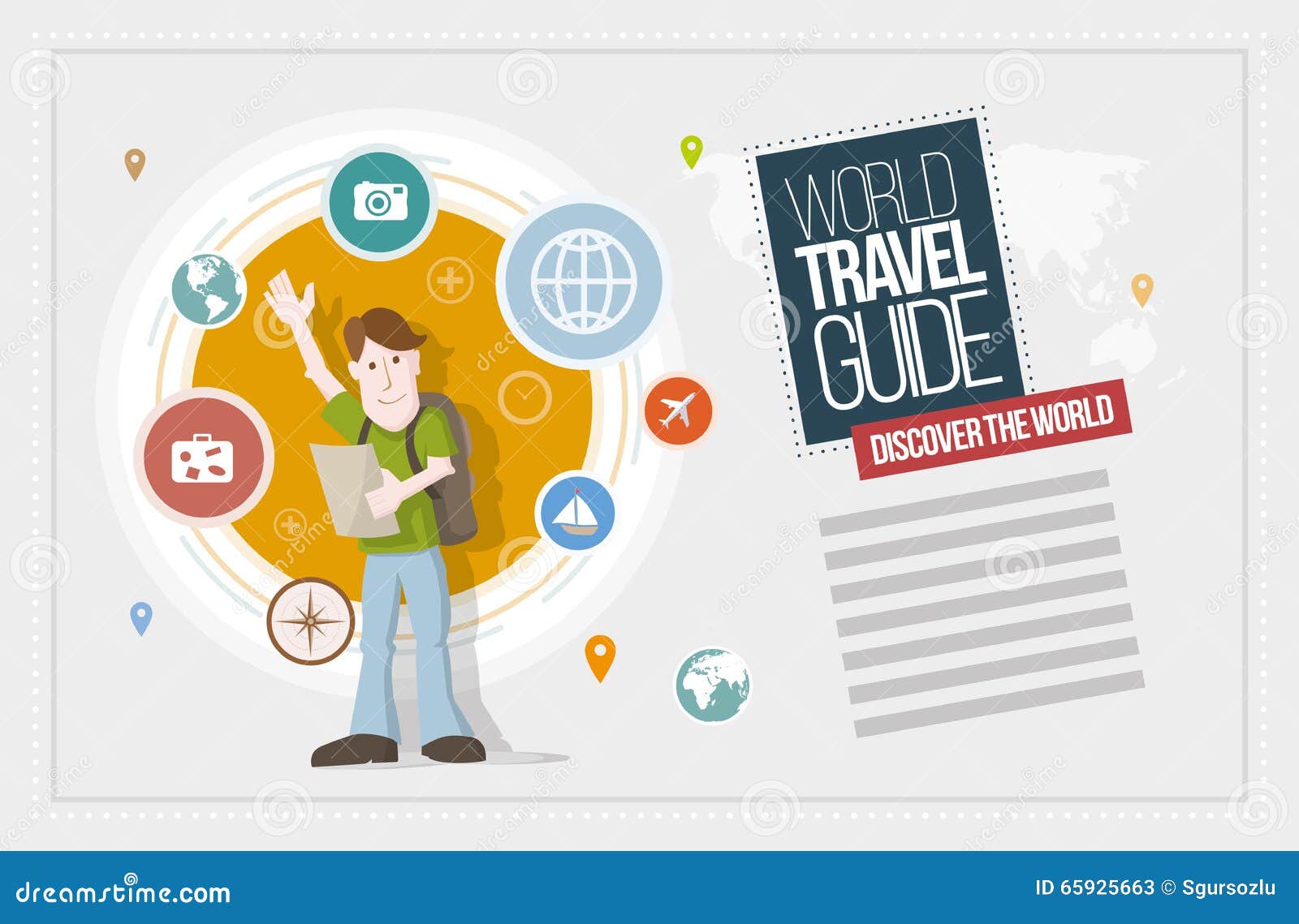 Travel Guide Design stock vector. Illustration of copy - 65925663