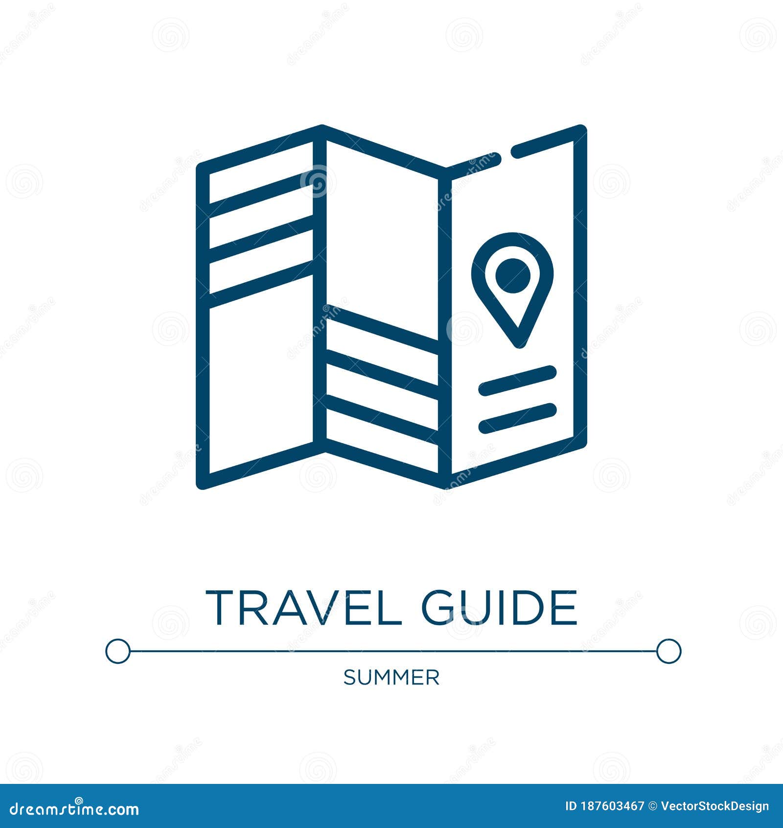 Travel Guide Icon. Linear Vector Illustration from Summer Collection ...