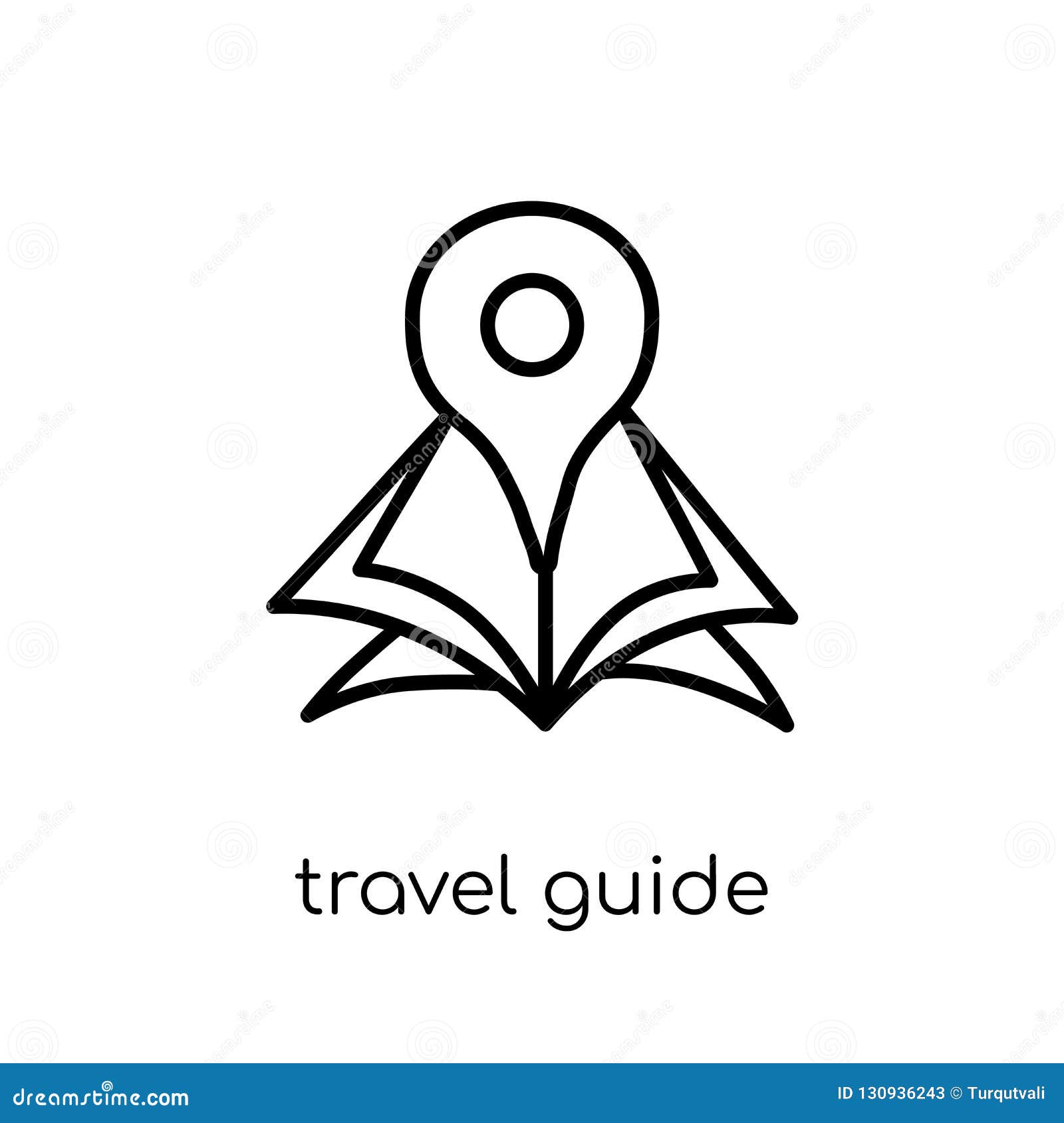 Travel Guide Icon. Trendy Modern Flat Linear Vector Travel Guide Stock ...