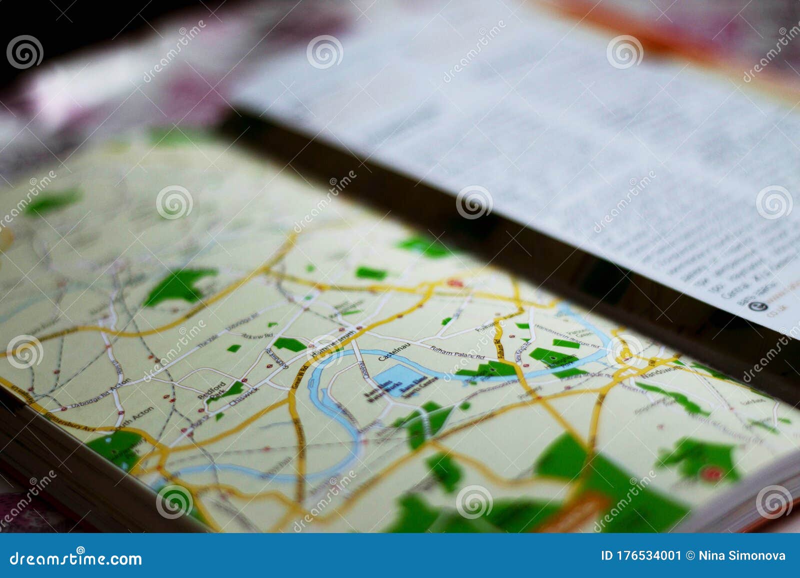 Travel Guide with Map in Macro Stock Image - Image of culture, united ...