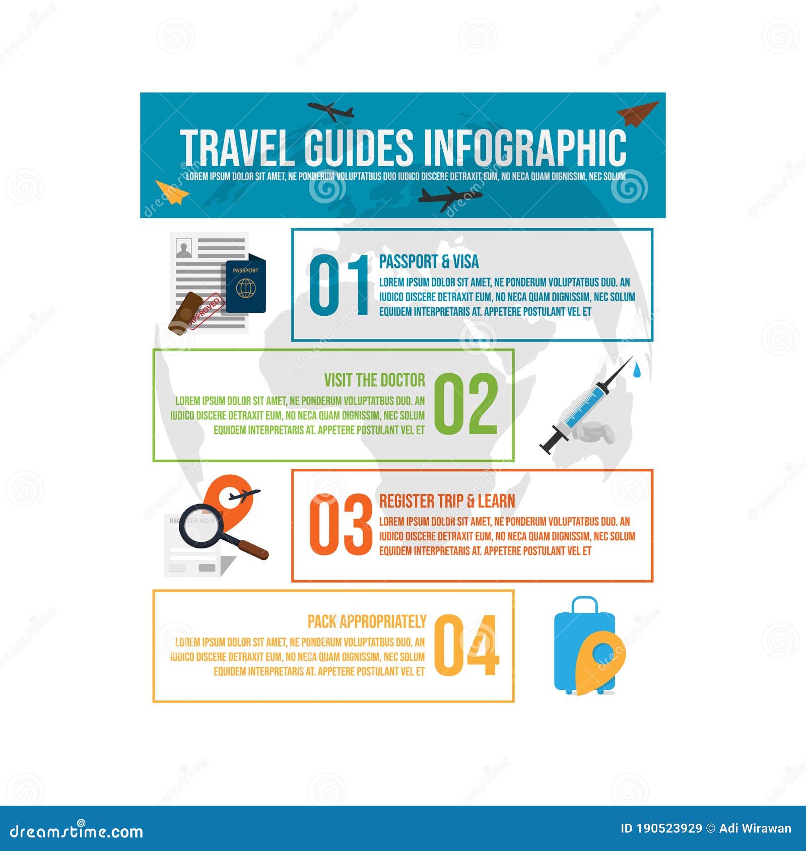 Travel Guides Infographi Template Design Stock Vector - Illustration of ...