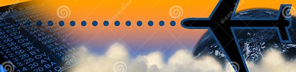 Travel header: orange stock illustration. Illustration of airplane ...
