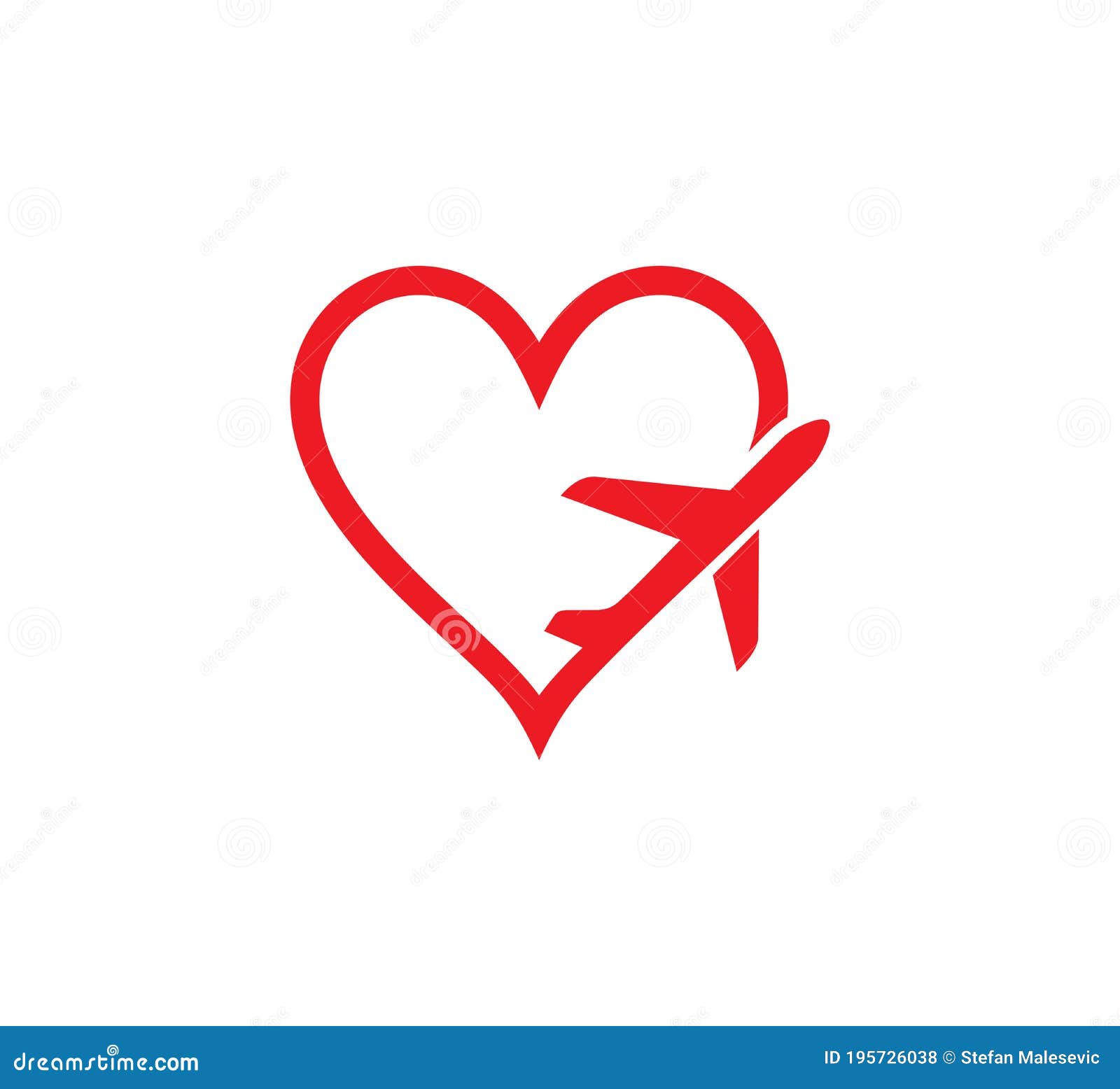 Travel in heart concept stock vector. Illustration of line - 195726038