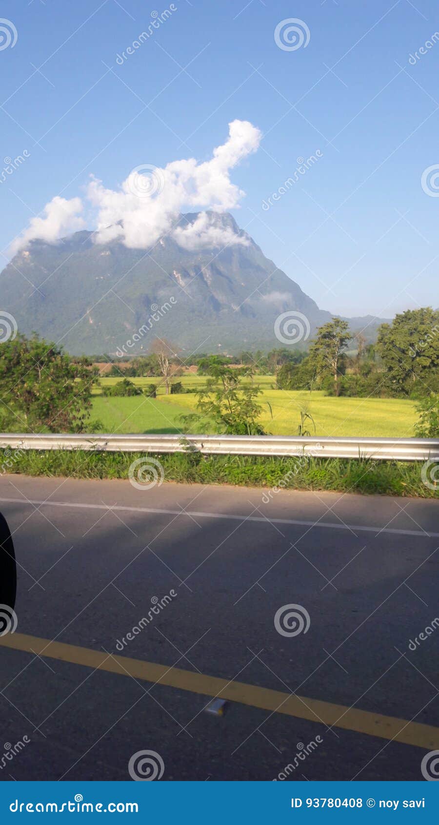 Rode To The Sky, Cloud In The Sky, Road In Village Of Asia, Sun Hide In ...