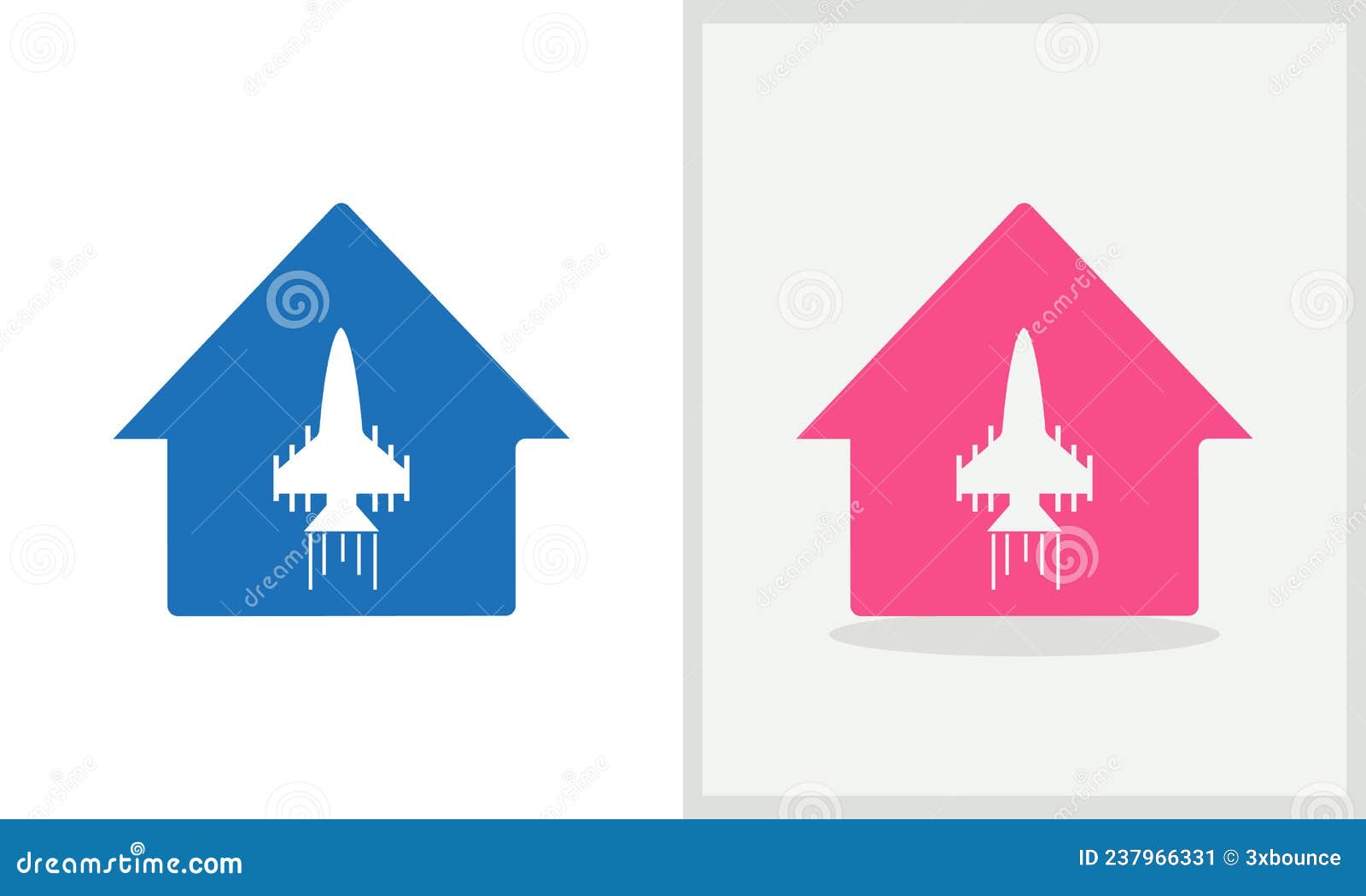 Travel House Logo Design. Home Logo with Airplane Concept Vector Stock ...