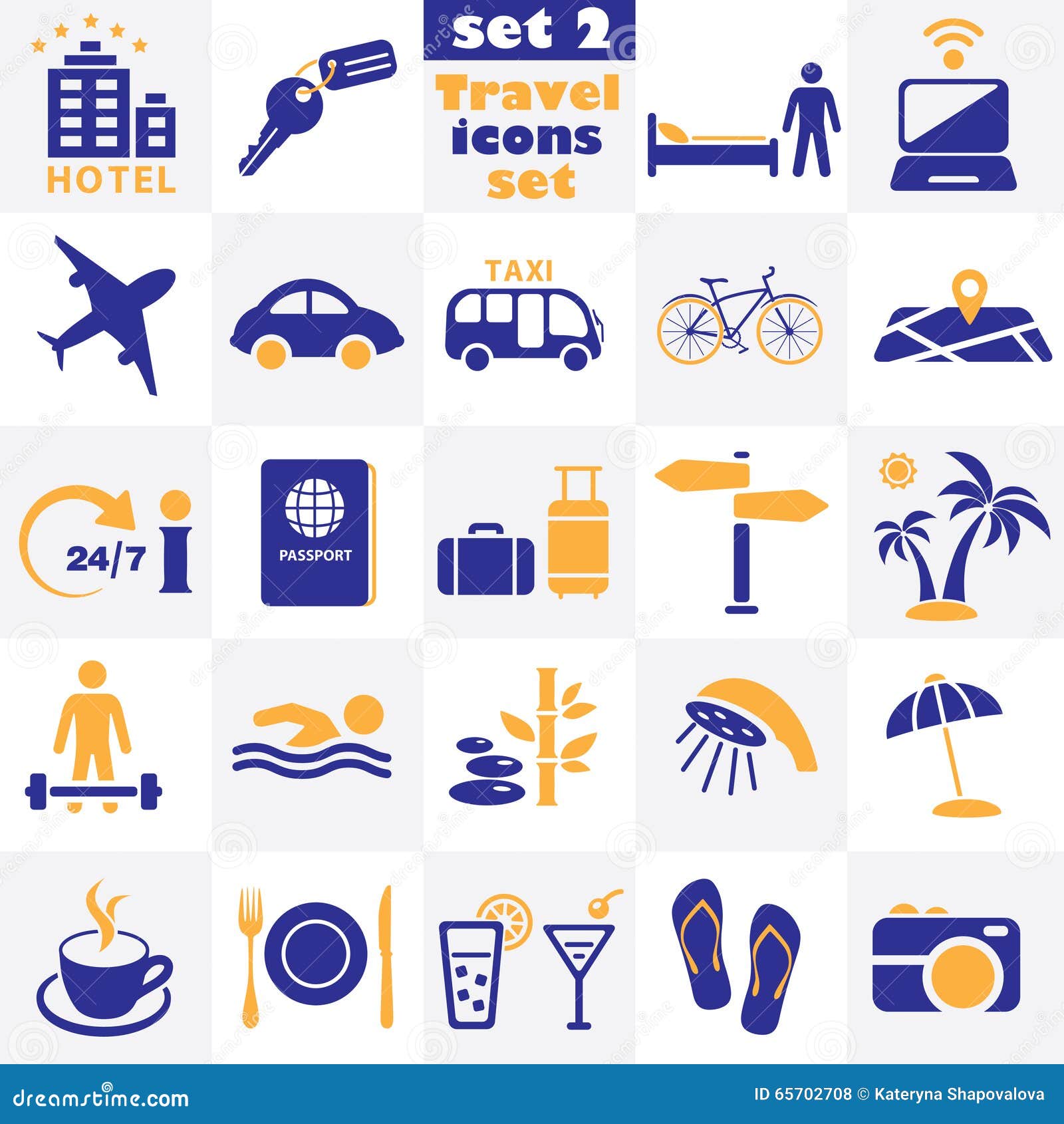 Travel icons set stock vector. Illustration of plane - 65702708