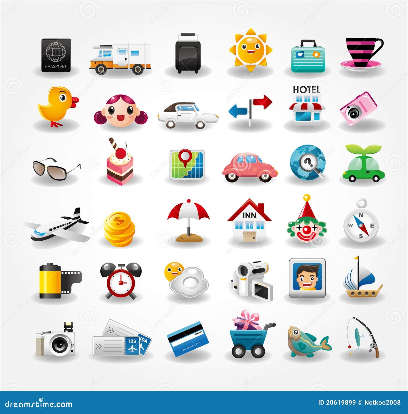 Travel Icons Symbol Collection Stock Vector - Illustration of ticket ...