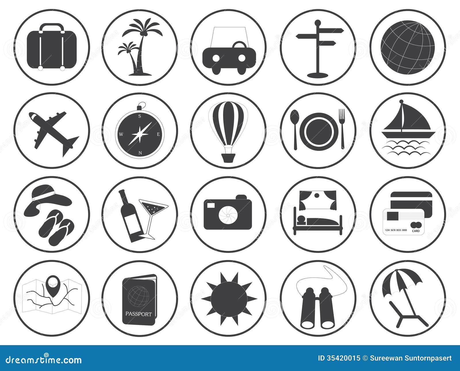 Travel Icons Vector Collection Stock Vector - Illustration of taxi ...