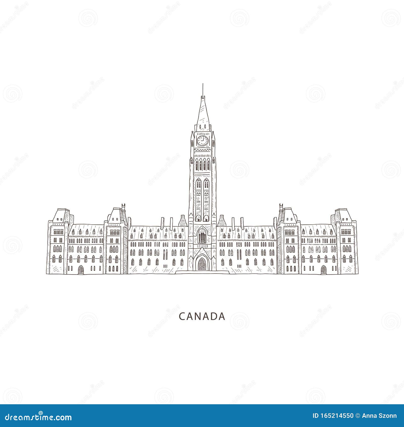 Travel Illustration with Attraction of Canada. Stock Vector ...