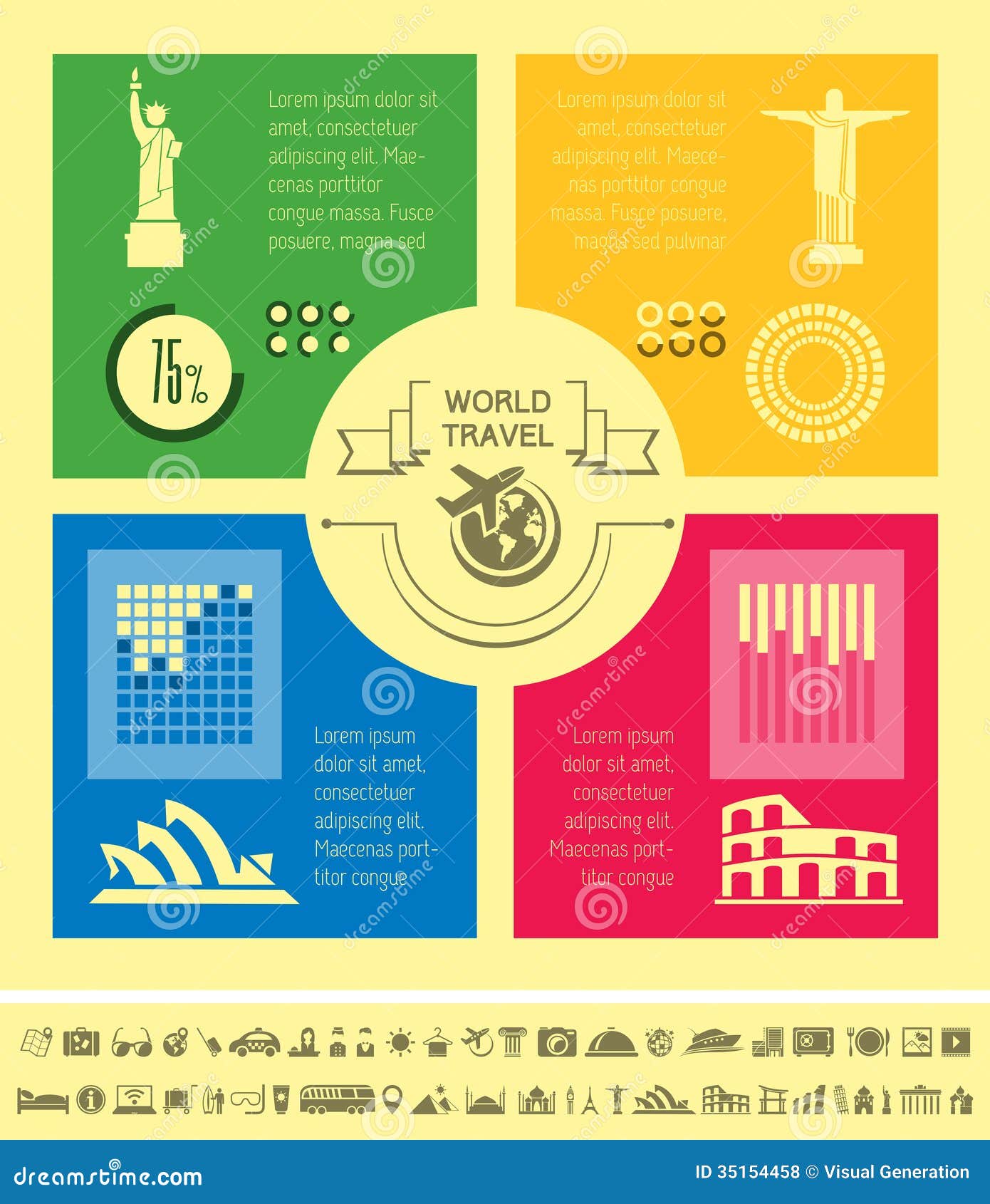 Travel Infographic Template. Stock Vector - Illustration of ...