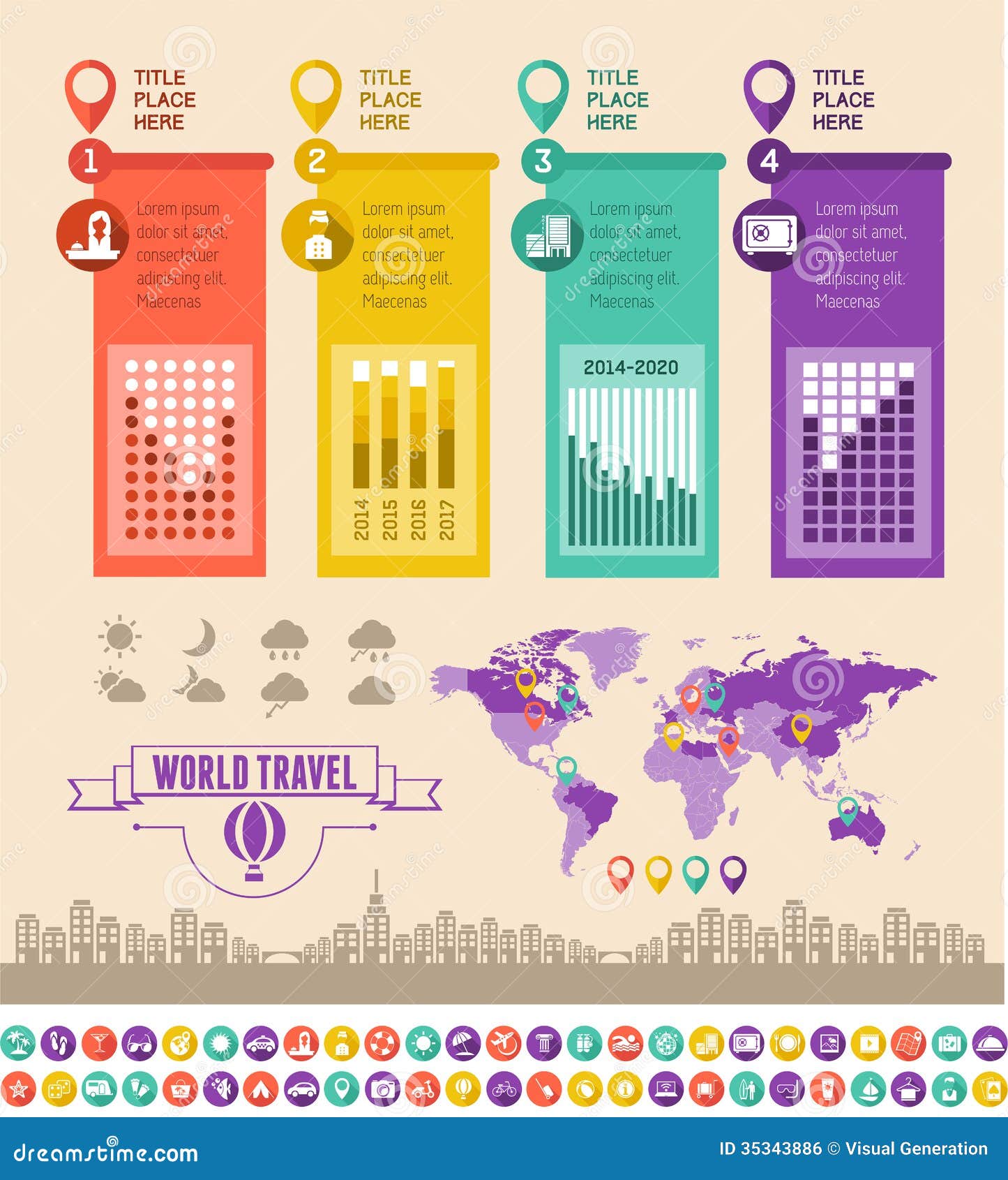 Travel Infographic Template. Stock Vector - Illustration of leisure ...