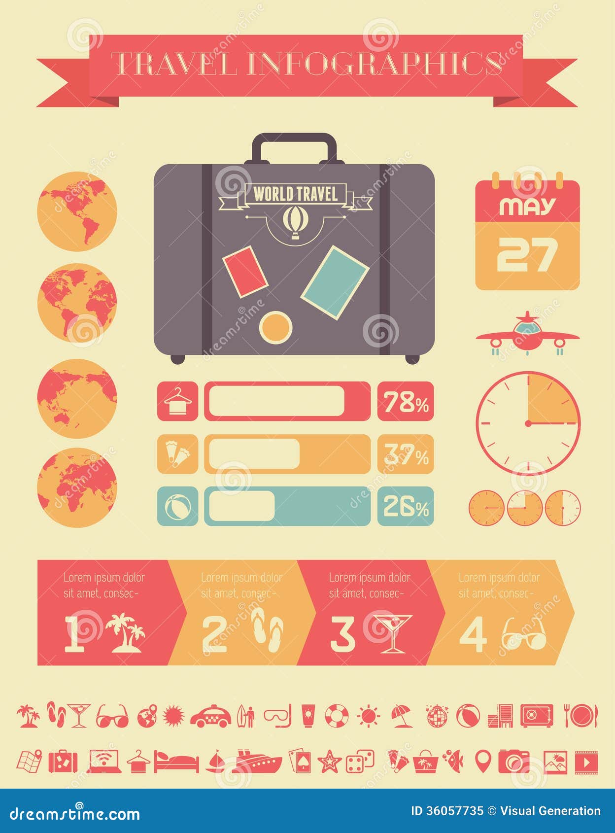 Travel Infographic Template. Stock Vector - Illustration of people ...