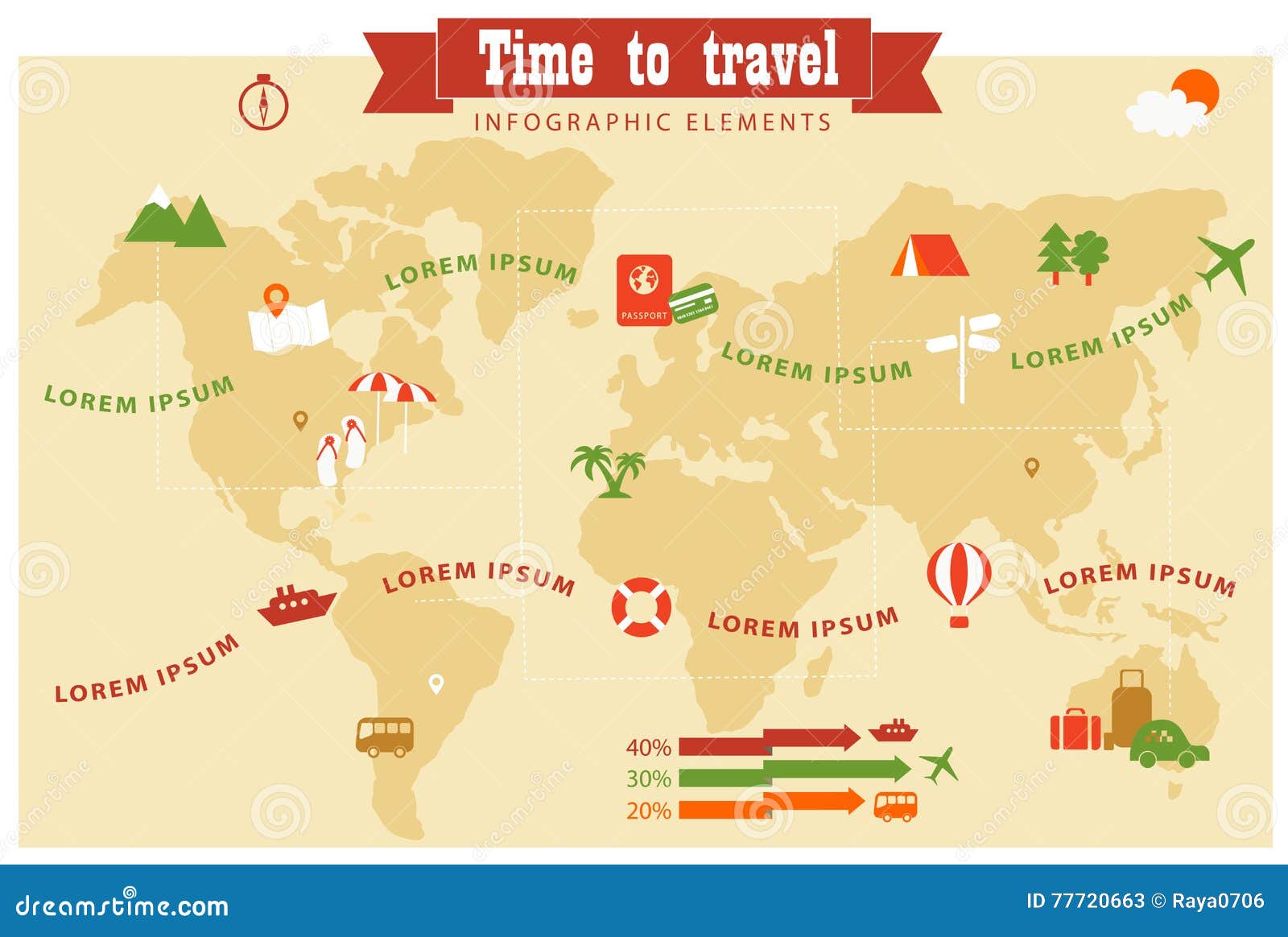 Travel Infographics with Data Icons and Elements Stock Vector ...
