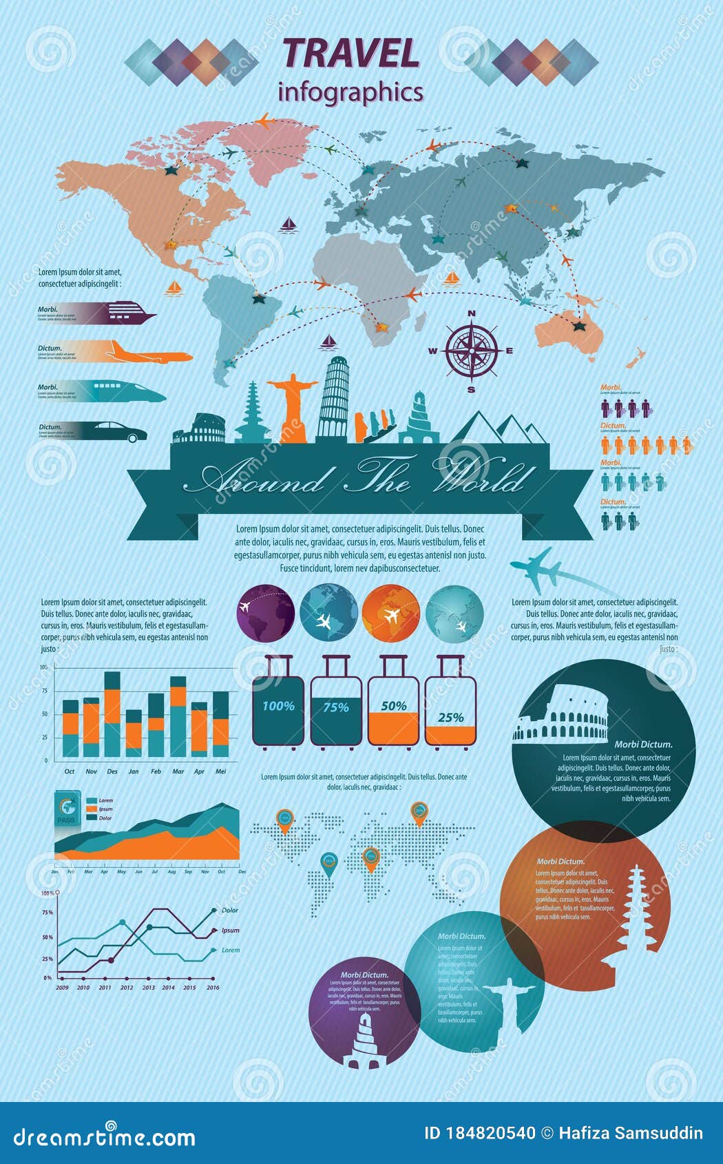 Travel Infographics. Vector Illustration Decorative Background Design ...