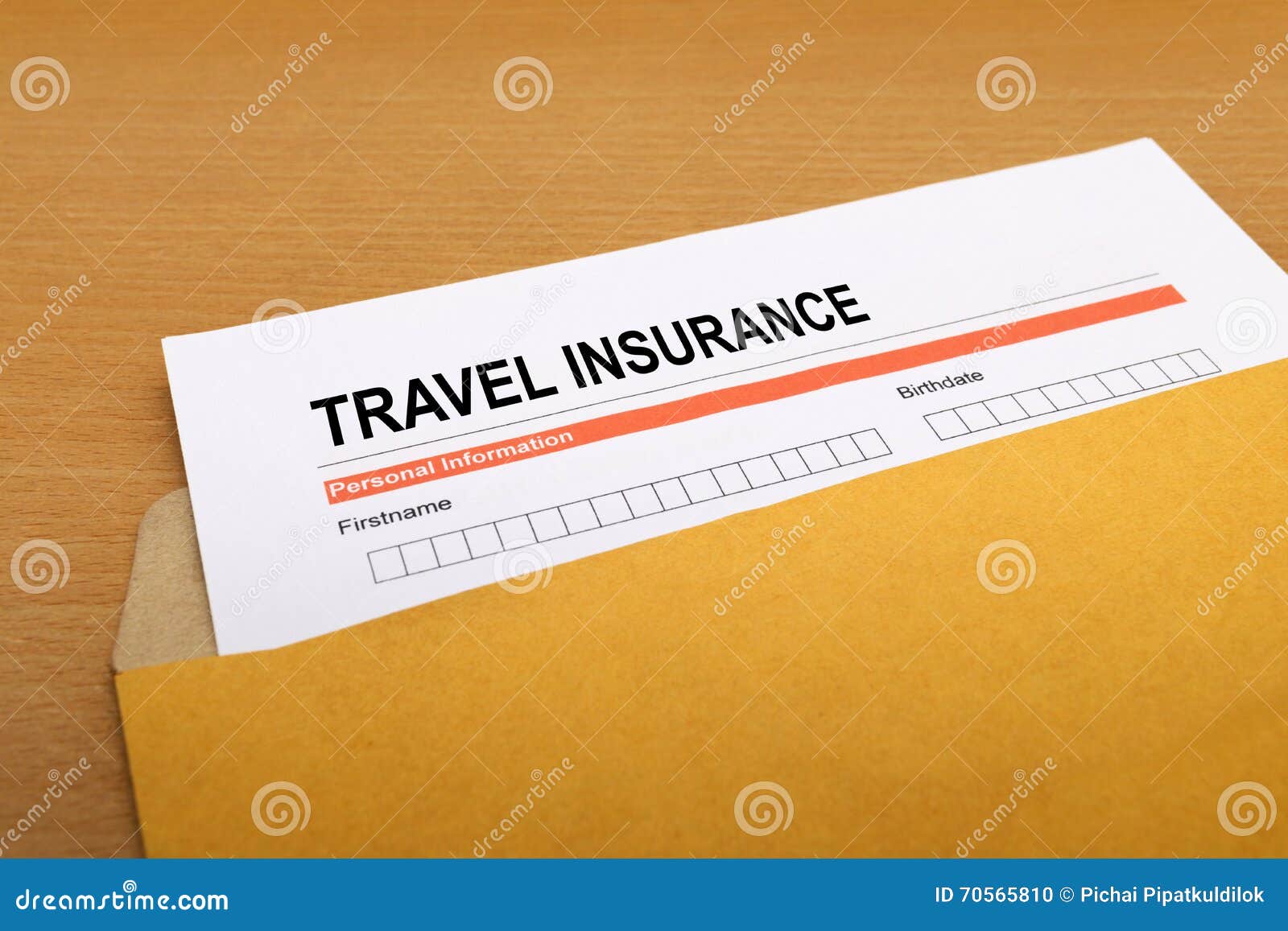 Travel Insurance Application Form Stock Photo - Image of model, risk ...
