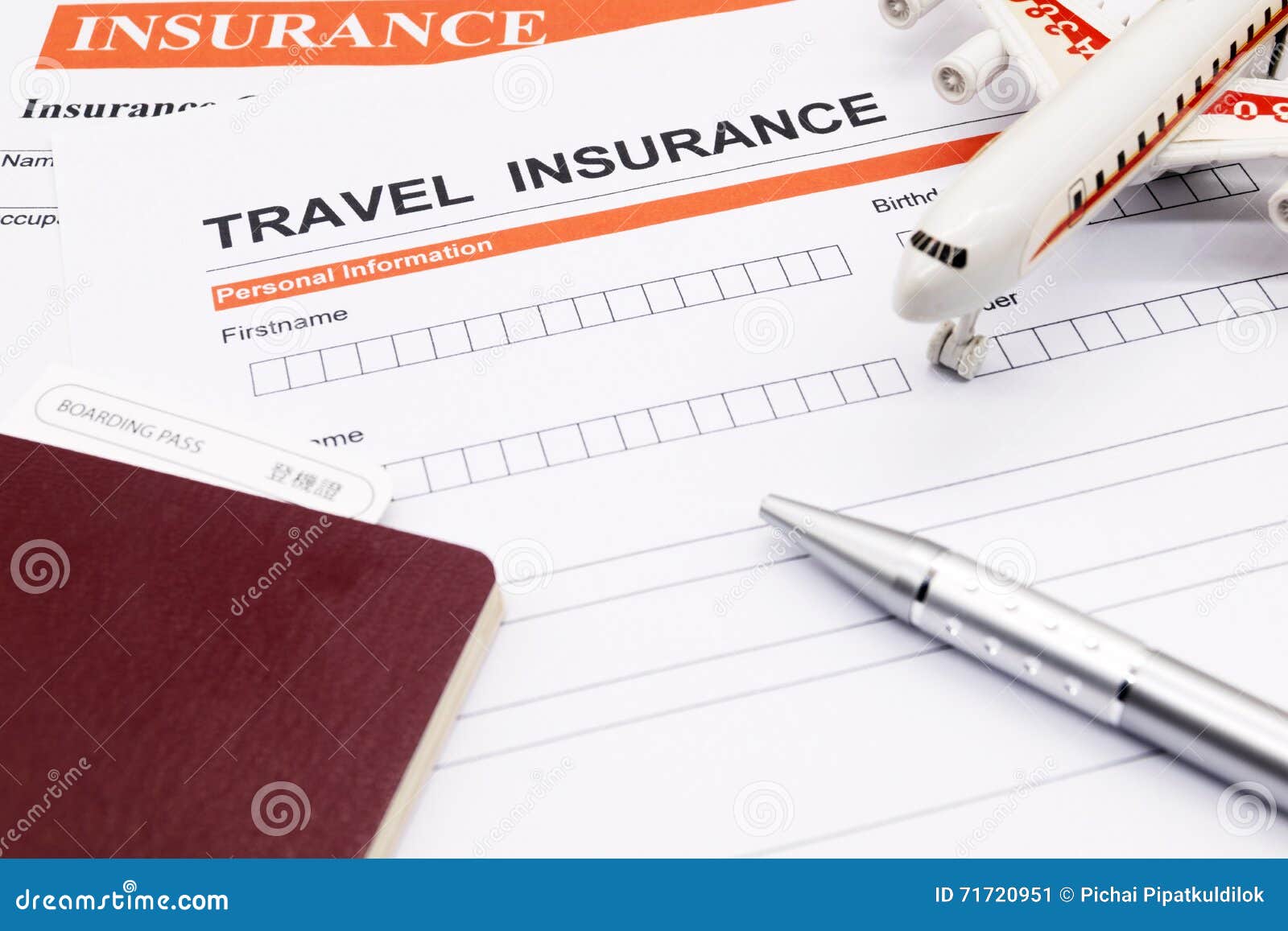 Travel Insurance Application Form Stock Image - Image of protection ...