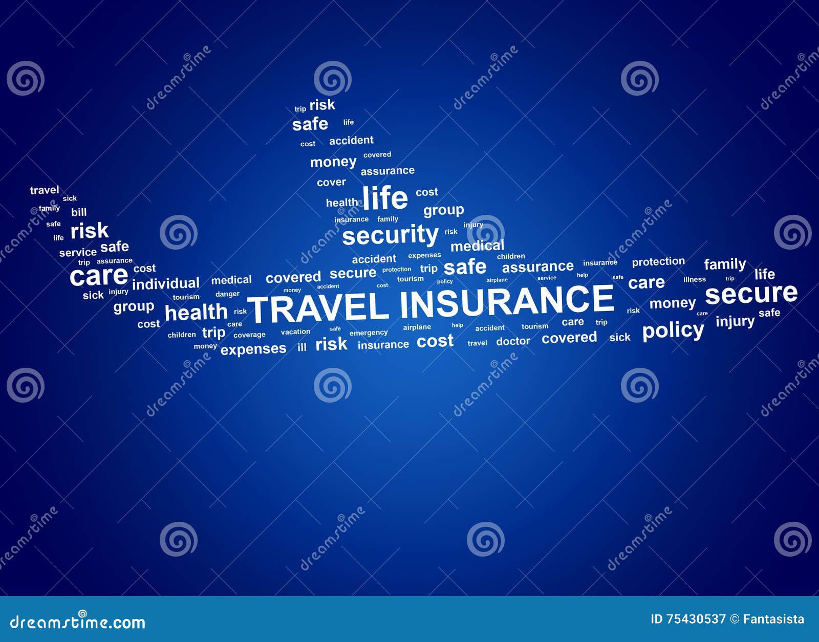 Travel Insurance. Cloud Tags. Stock Illustration - Illustration of life ...