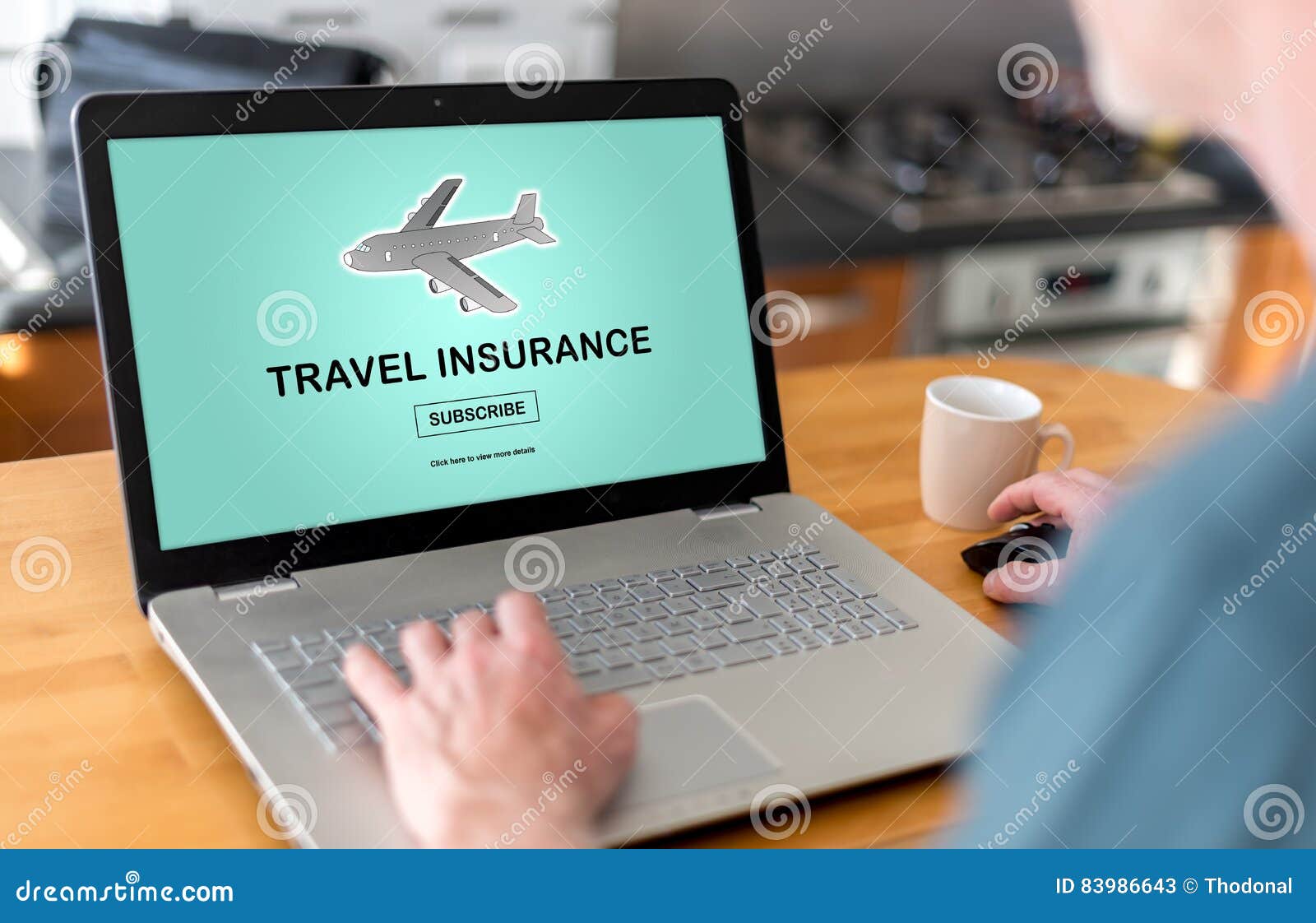 Travel Insurance Concept on a Laptop Stock Image - Image of risk, safe ...