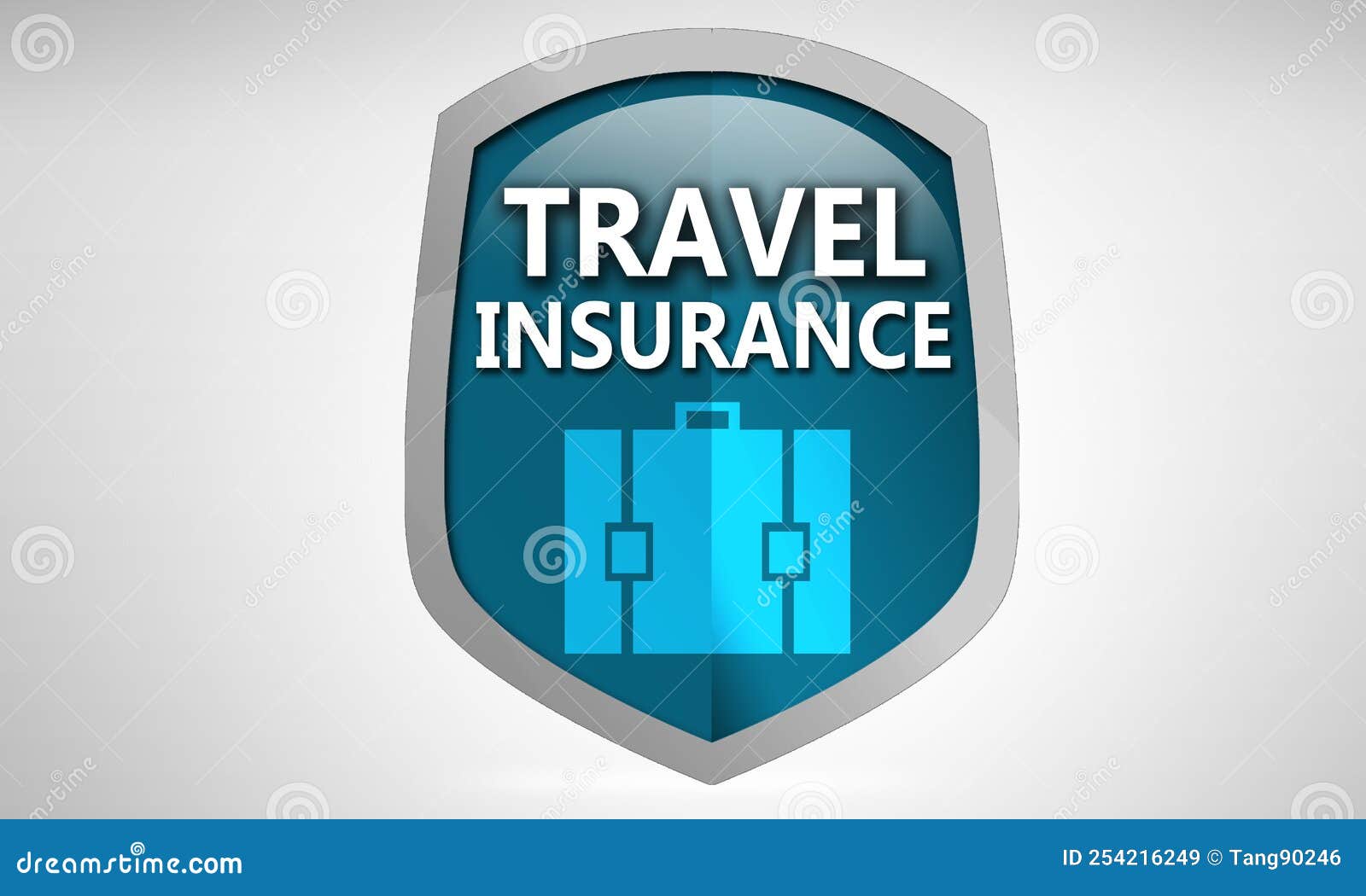 Travel Insurance Shield Label Isolated Stock Illustration ...