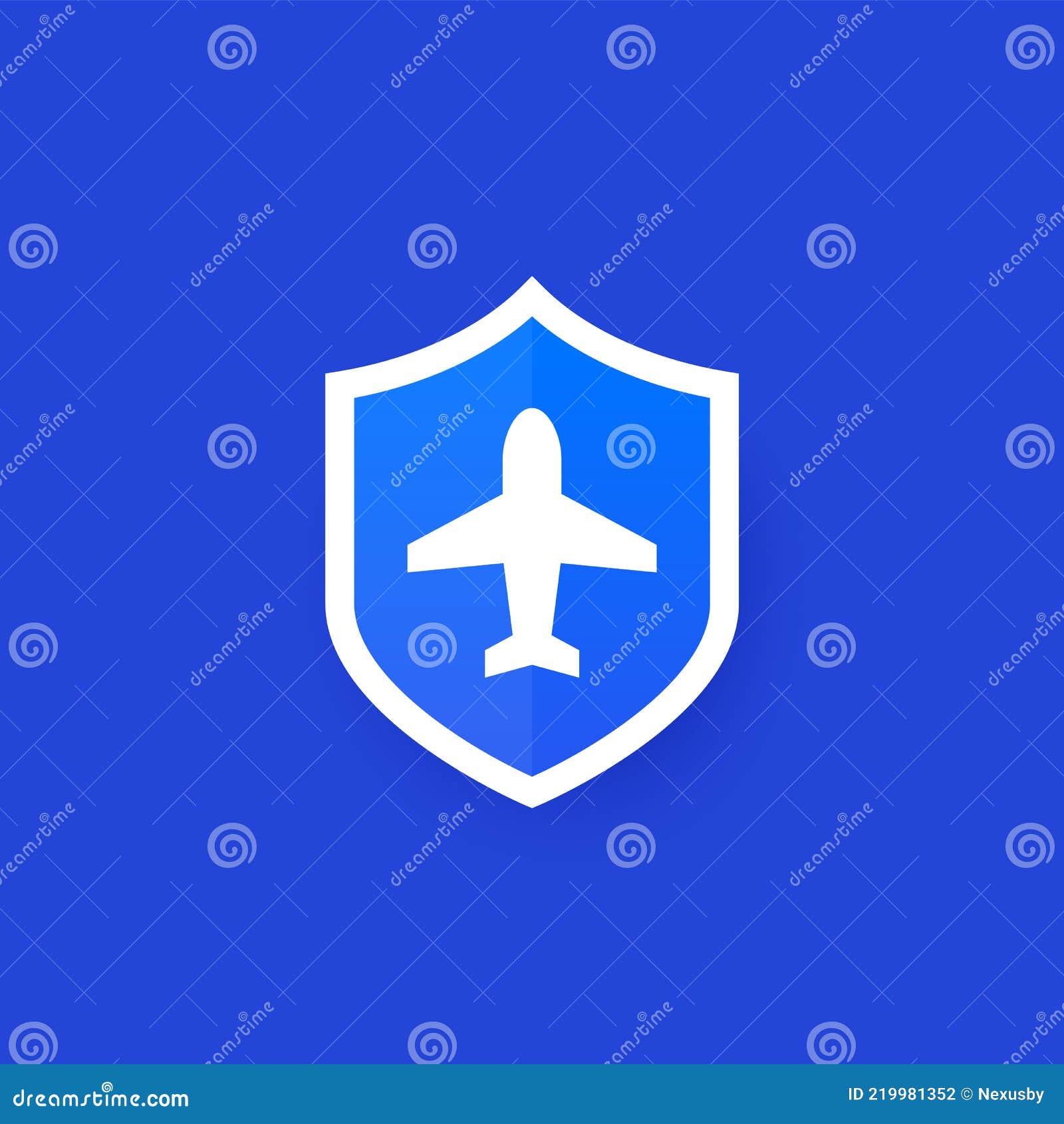 Travel Insurance Vector Icon with a Shield Stock Vector - Illustration ...