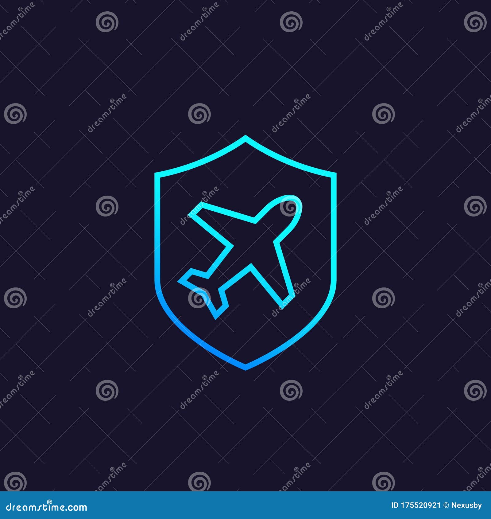 Travel Insurance Vector Linear Icon Stock Illustration - Illustration ...