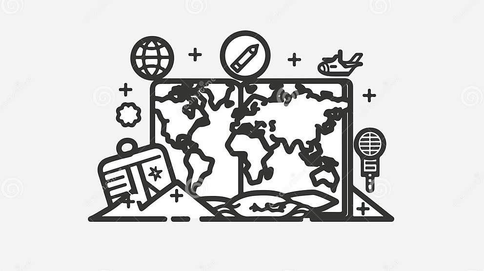 Travel Itinerary Icon: Professional Image for Action and Planning Stock ...