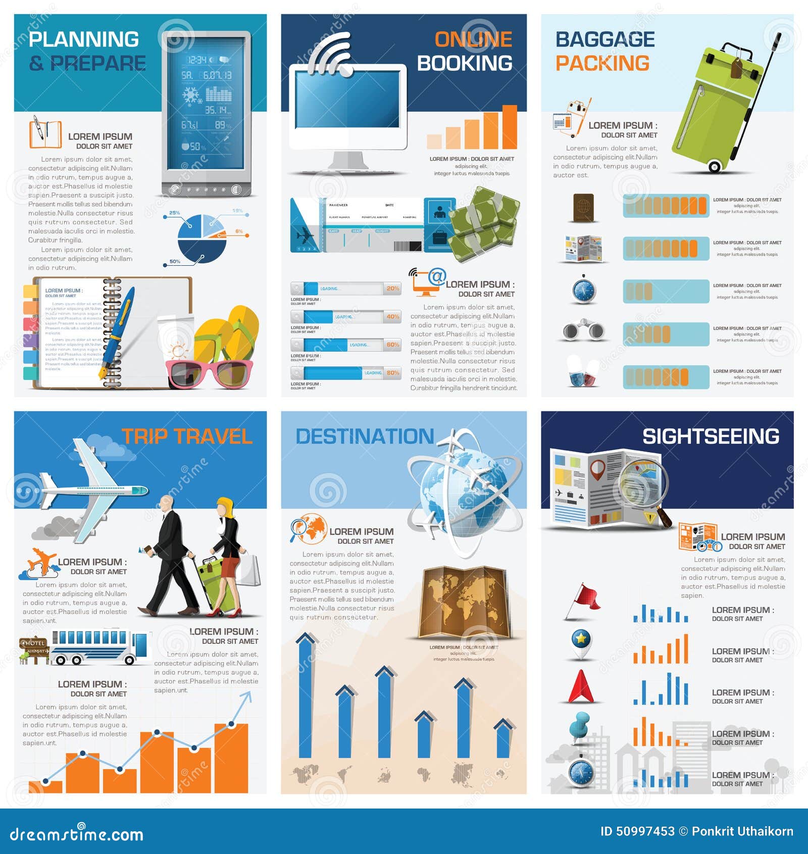 Travel and Journey Chart Diagram Infographic Stock Vector ...