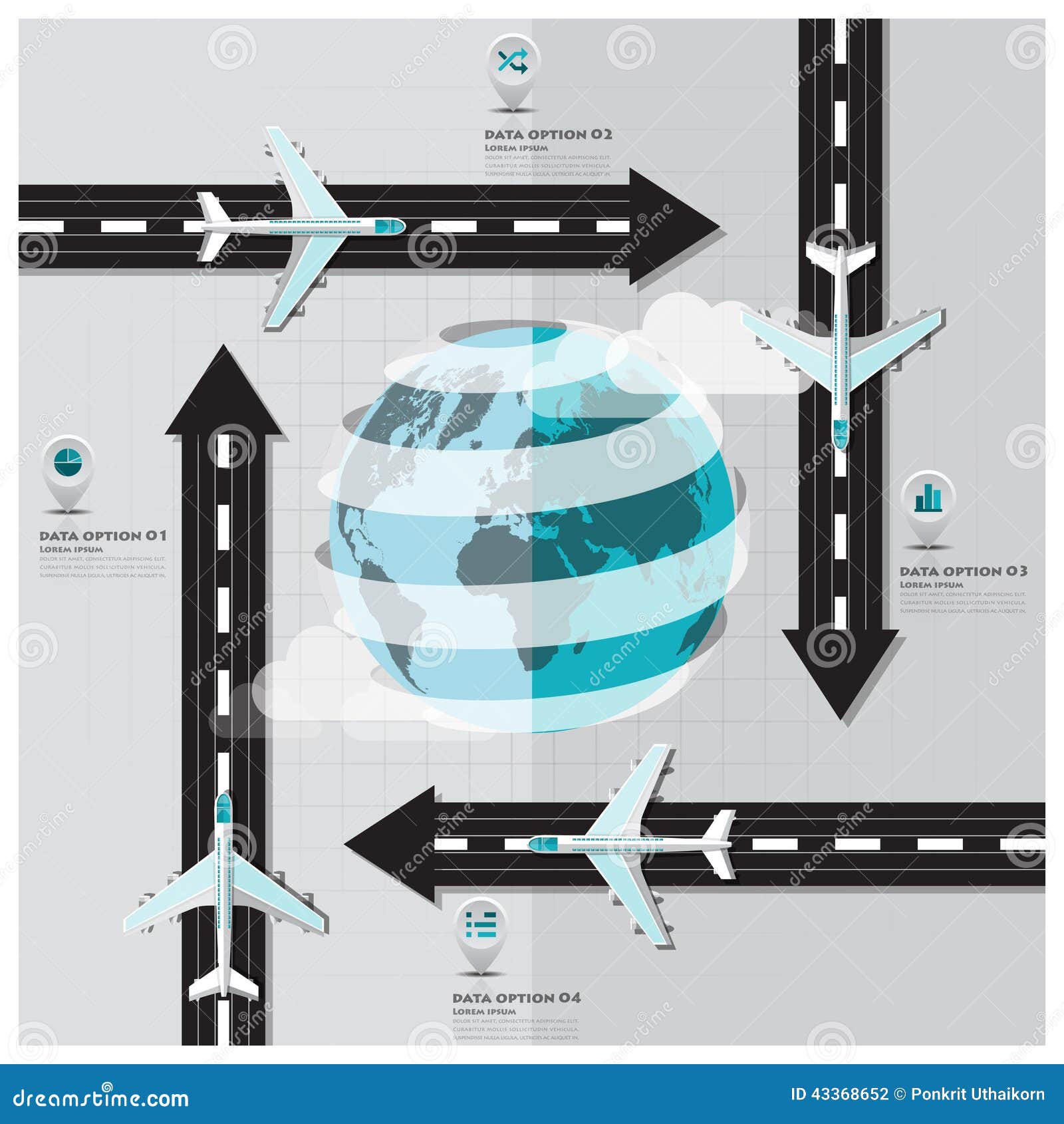 Travel and Journey Runway Business Infographic Stock Vector ...