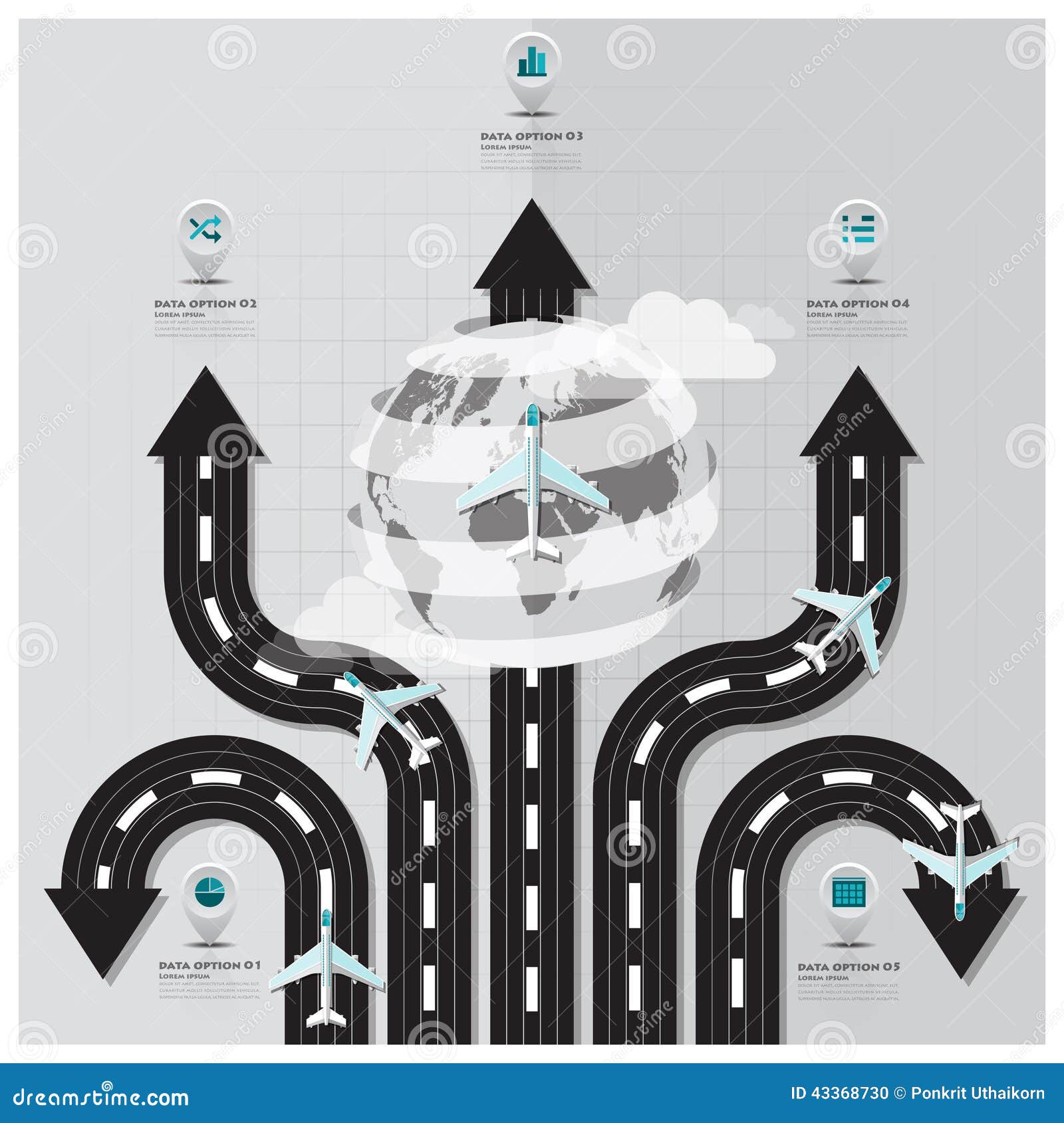 Arrow Runway Progress Infographic Cartoon Vector | CartoonDealer.com ...