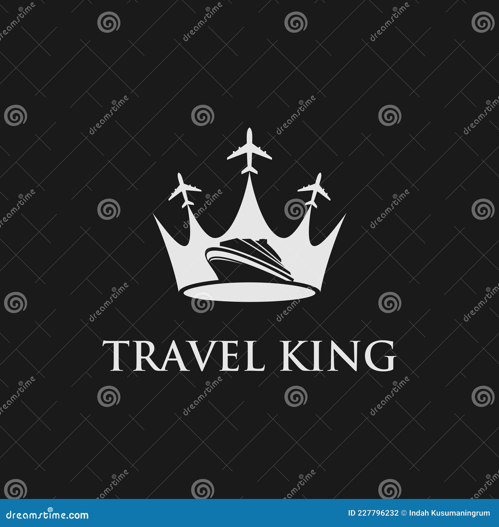 Travel King Logo Design Vector Stock Vector - Illustration of passenger ...