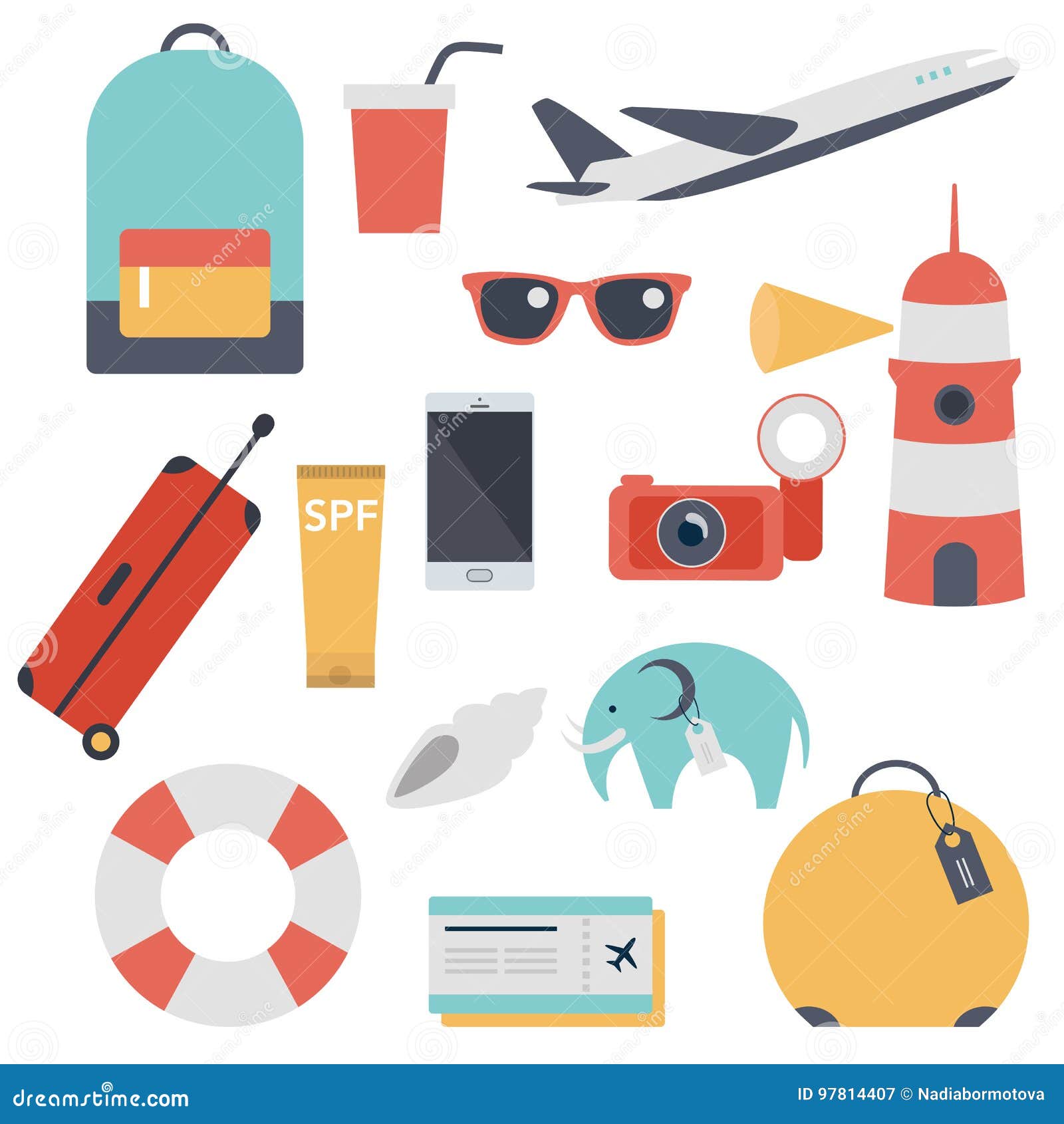 Travel Kit, Collection of Touristic Things Stock Illustration ...