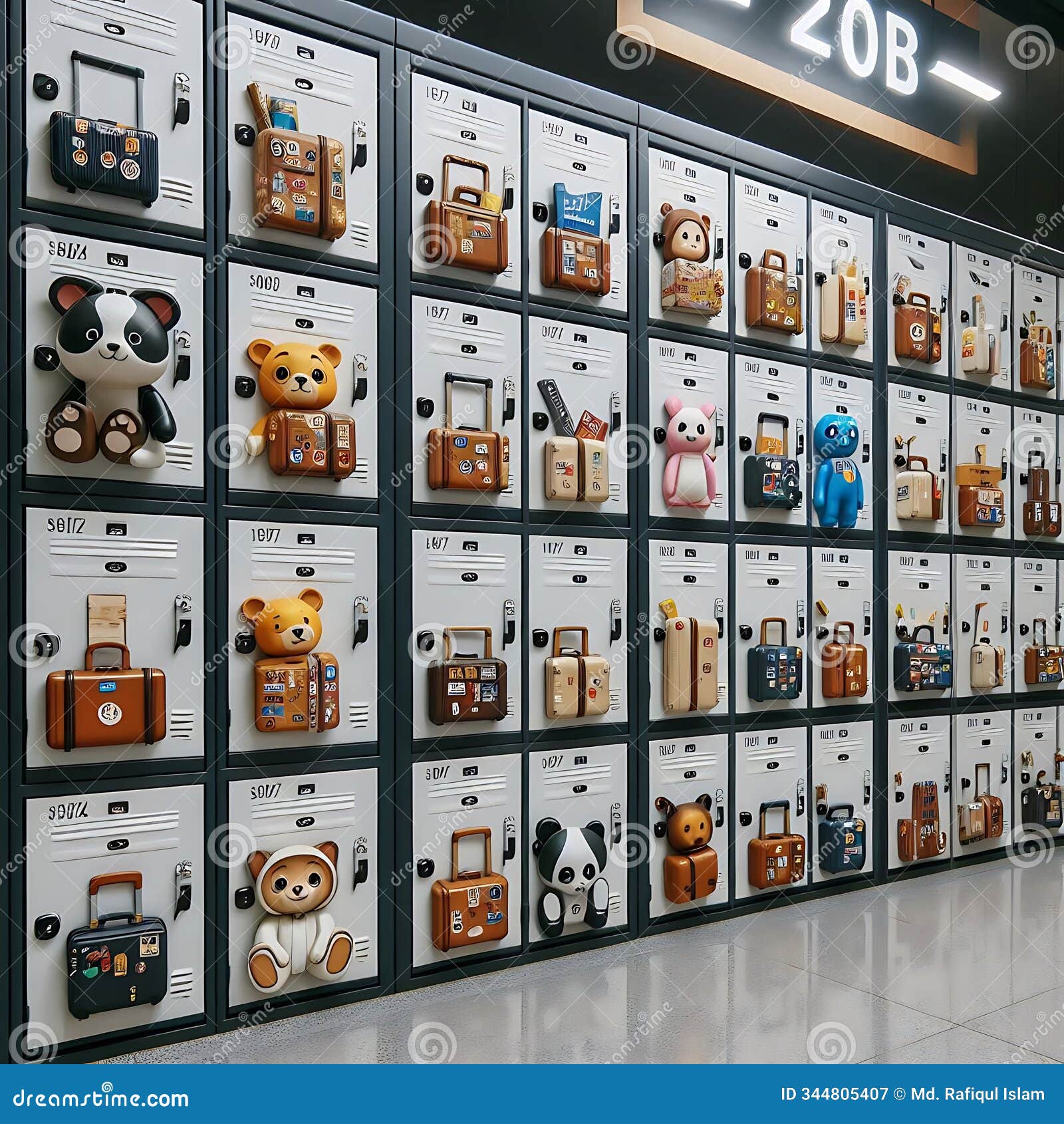 Travel Locker in a Floor Room Stock Image - Image of personal ...