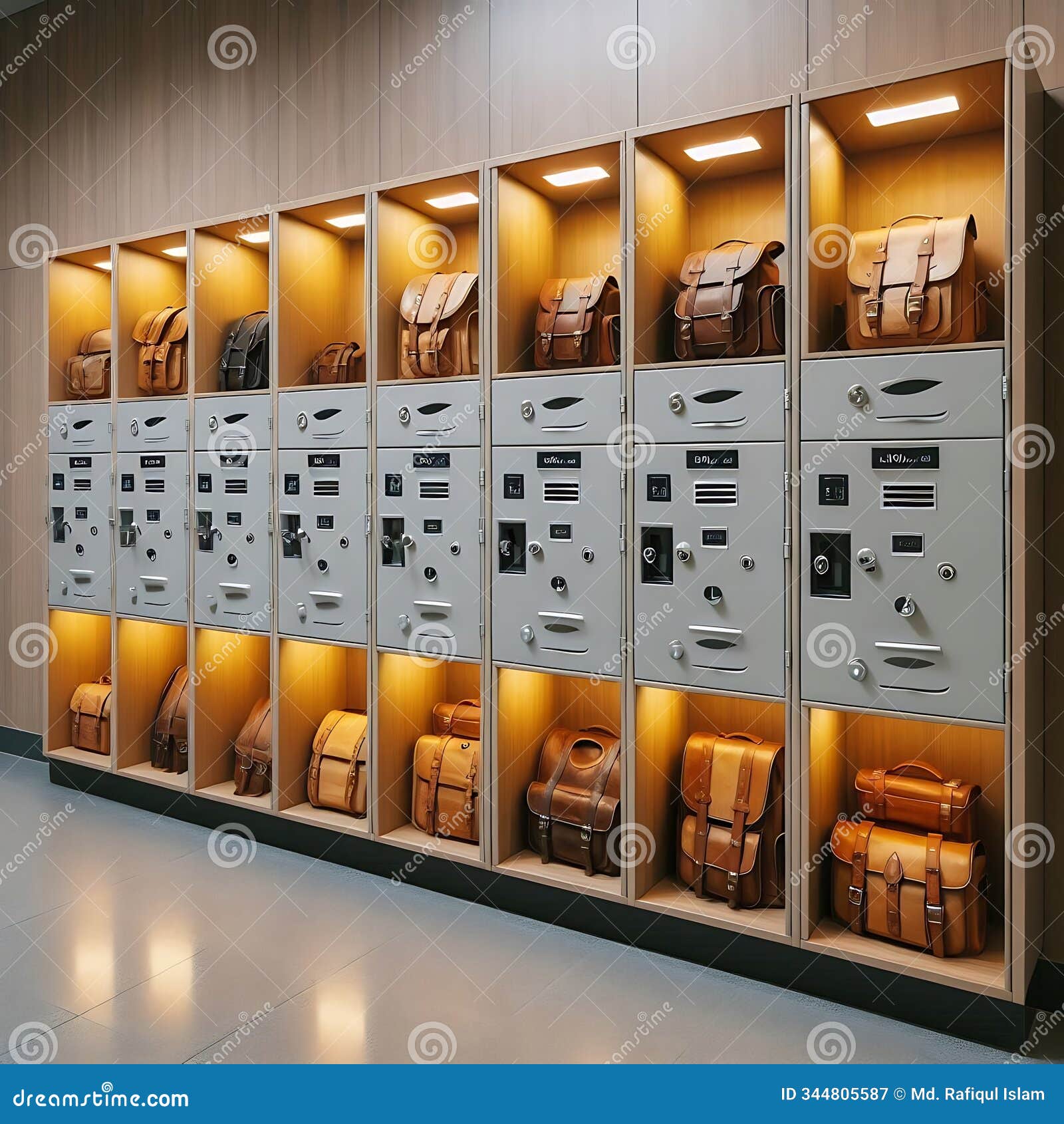 Travel Locker in a Floor Room Stock Image - Image of room, locker ...