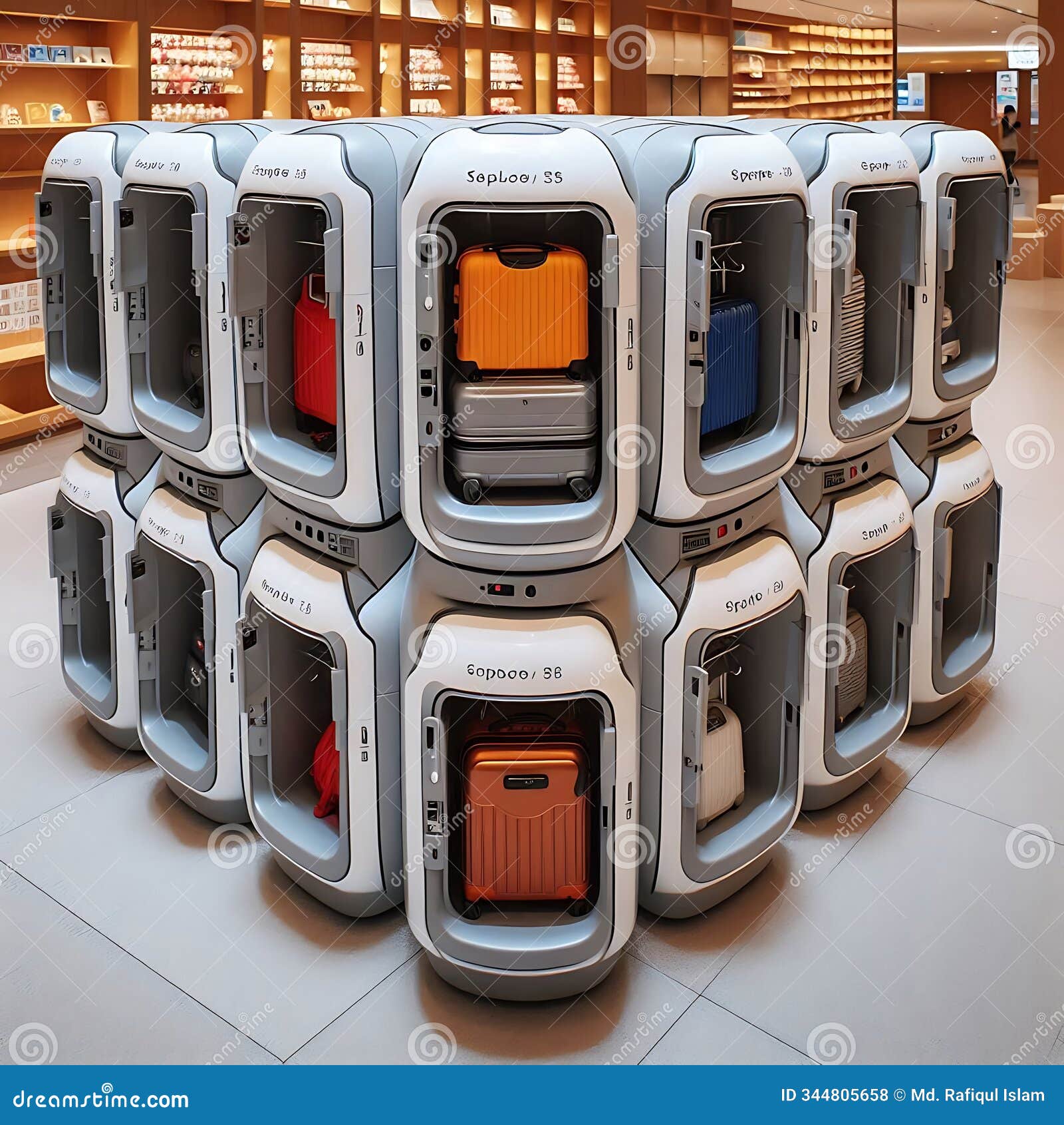 Travel Locker in a Floor Room Stock Photo - Image of safety, travel ...