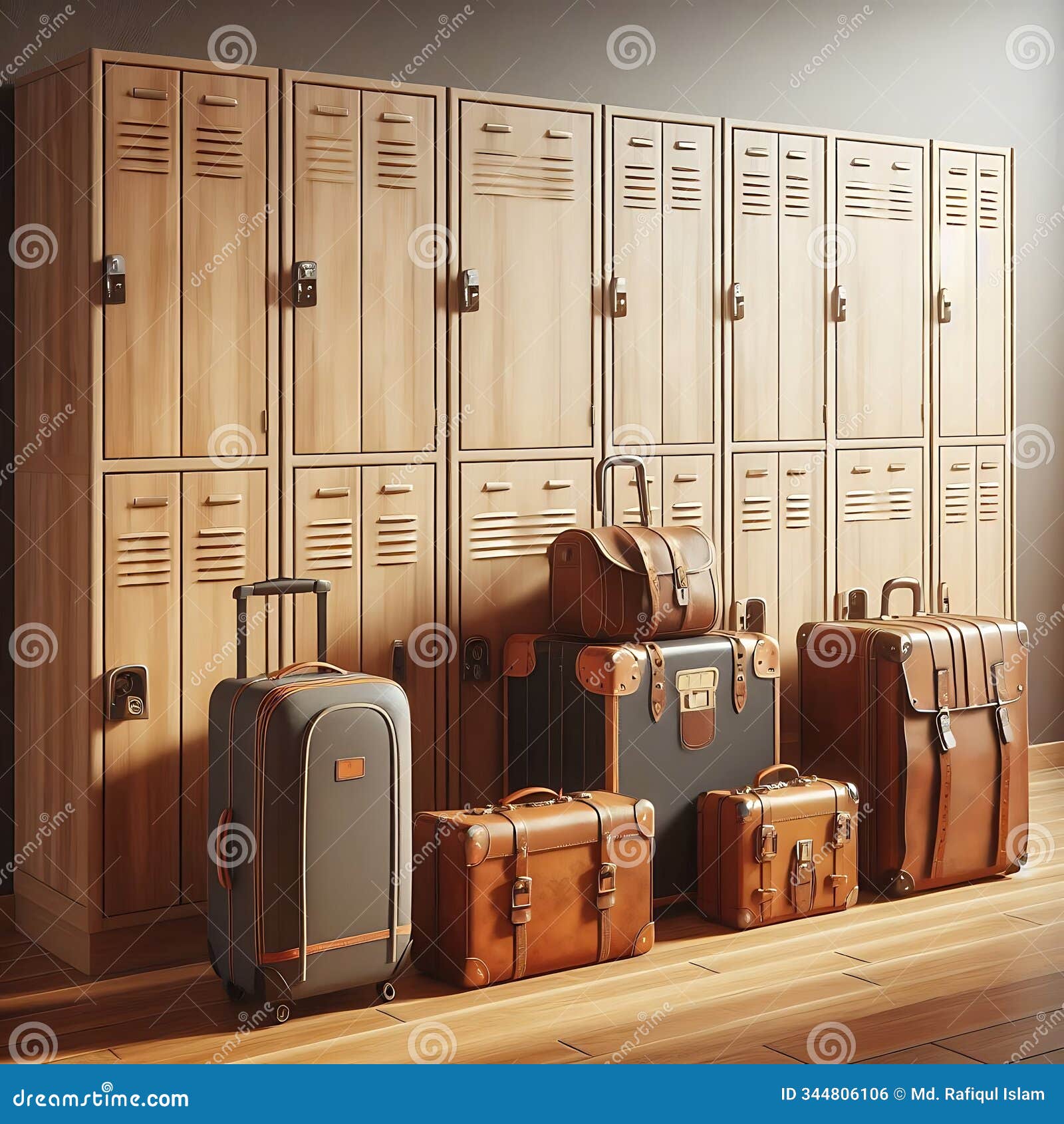 Travel Locker in a Floor Room Stock Photo - Image of items, safety ...