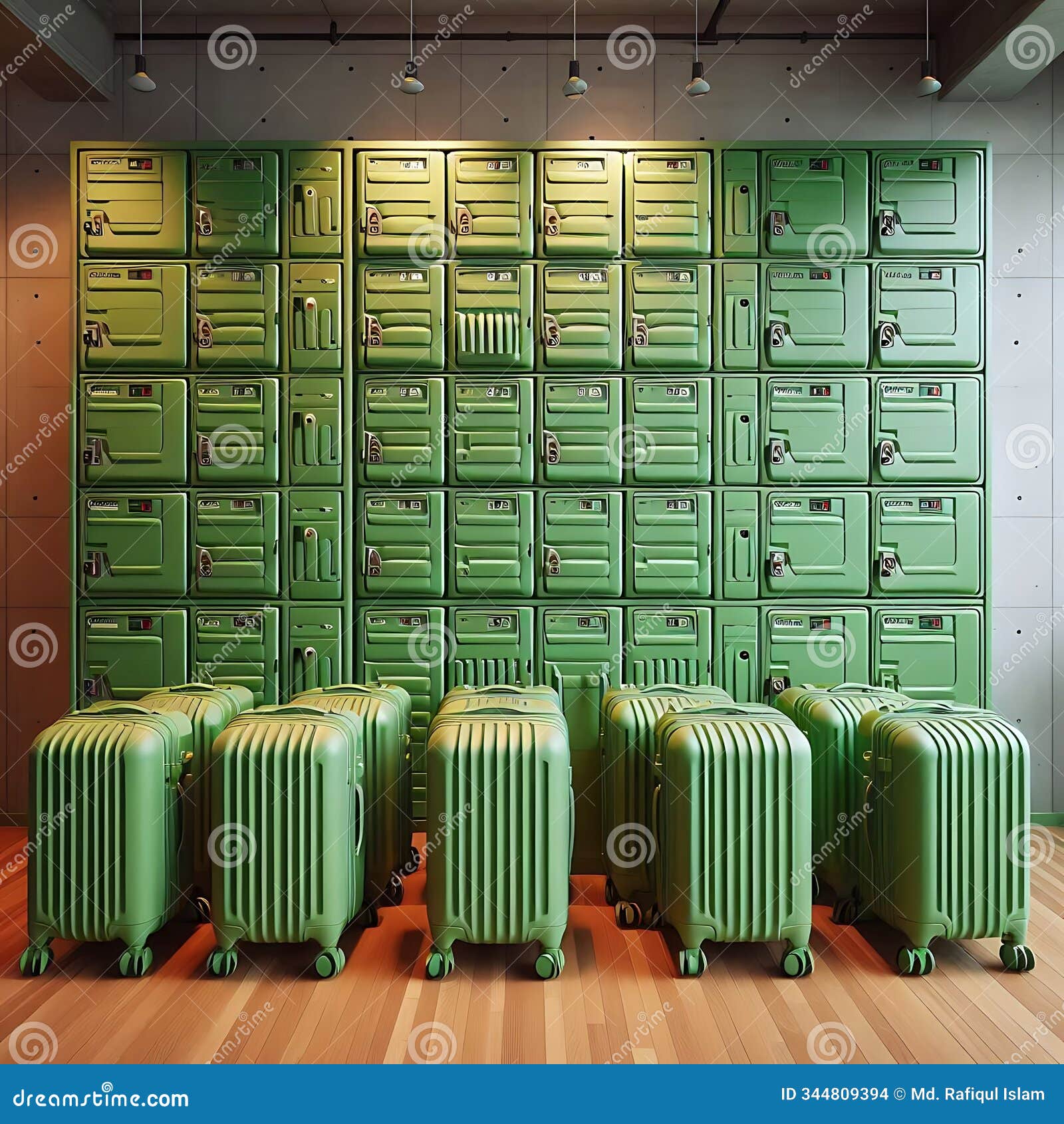 Travel Locker in a Floor Room Stock Photo - Image of facility ...
