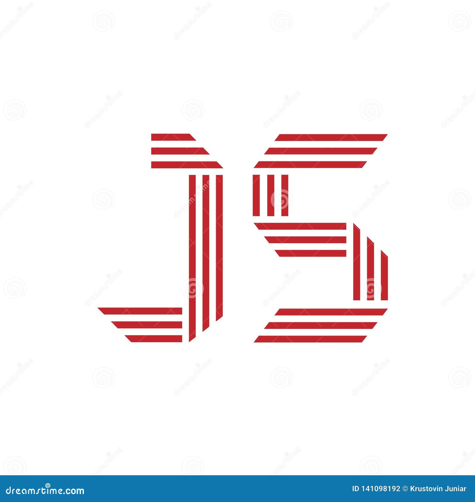 Creative Capital Letter JS Strips Logo Stock Vector - Illustration of ...