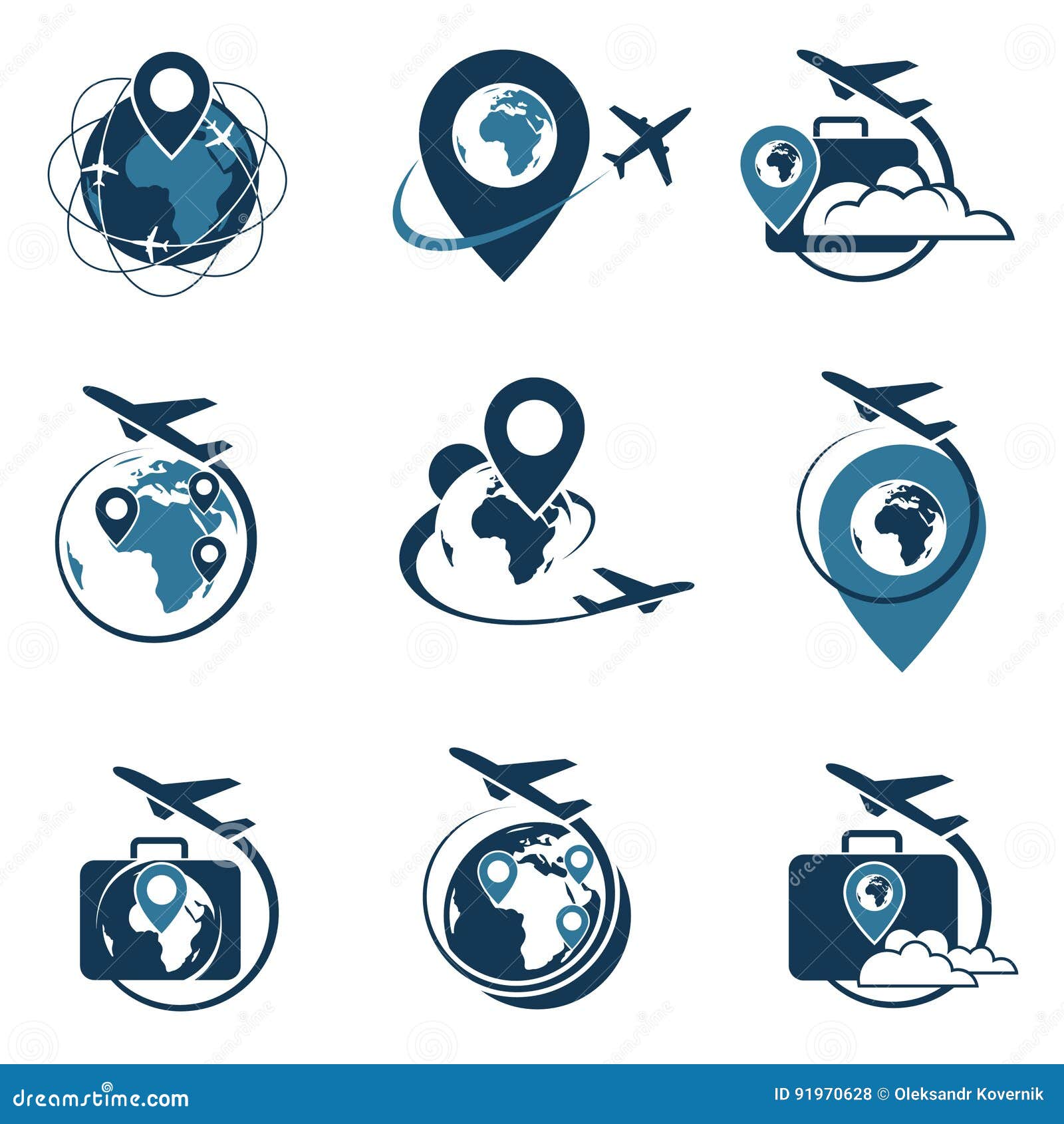 Travel Logo. Touristic Background. Silhouette Of Palm Tree On Unfocused ...