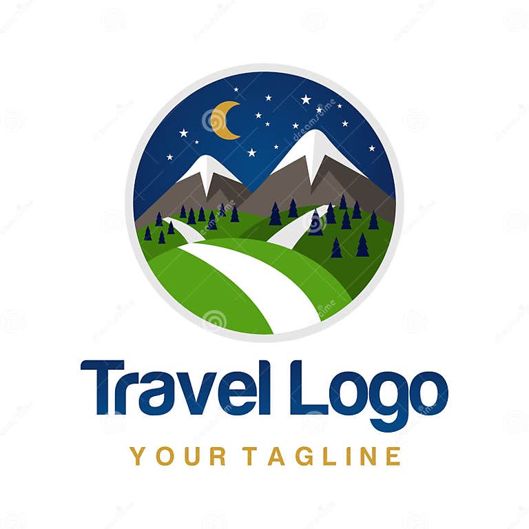 Travel Logo Template stock vector. Illustration of tree - 58411800
