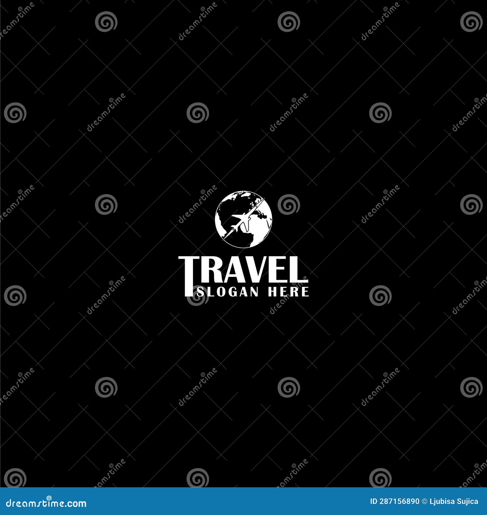 Travel Logo Template Icon Isolated on Dark Background Stock ...
