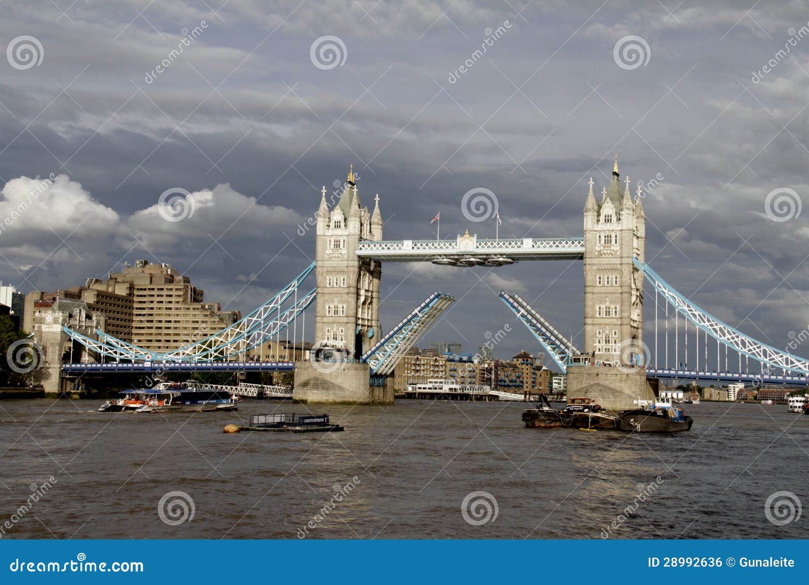 Travel London: Lifted Tower Bridge Stock Photo - Image of construction ...