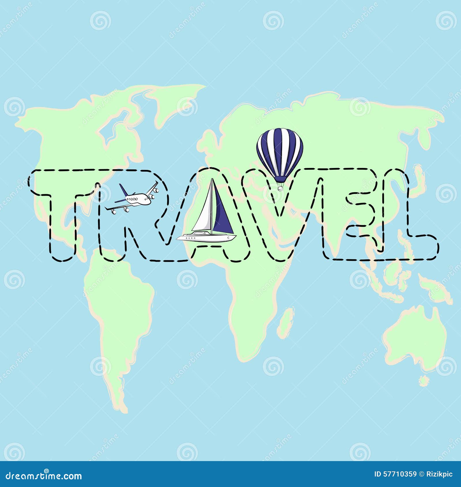 Travel Map on a Globe. Vector. EPS10 Stock Vector - Illustration of ...