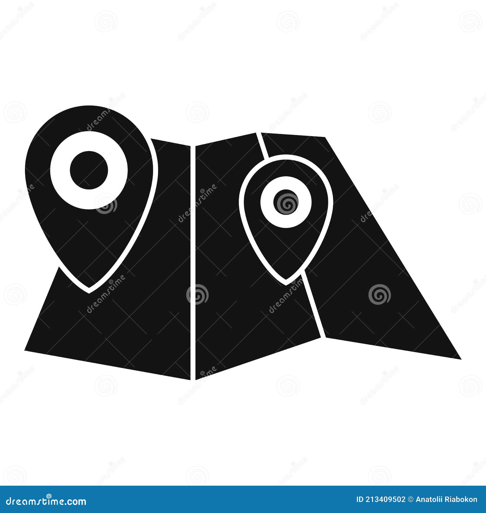 Travel Map Icon, Simple Style Stock Vector - Illustration of point ...