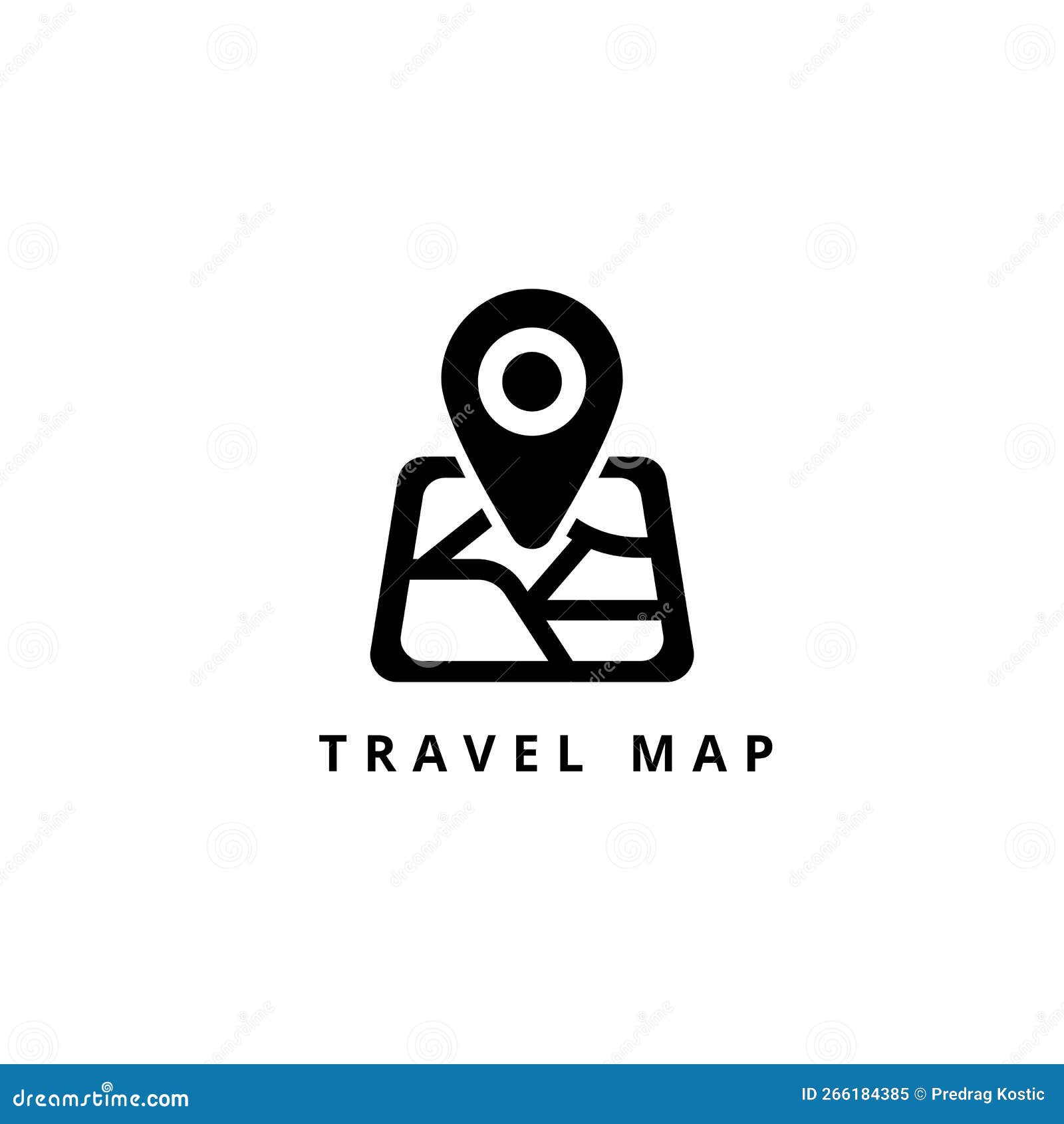 Travel map icon stock illustration. Illustration of handwriting - 266184385