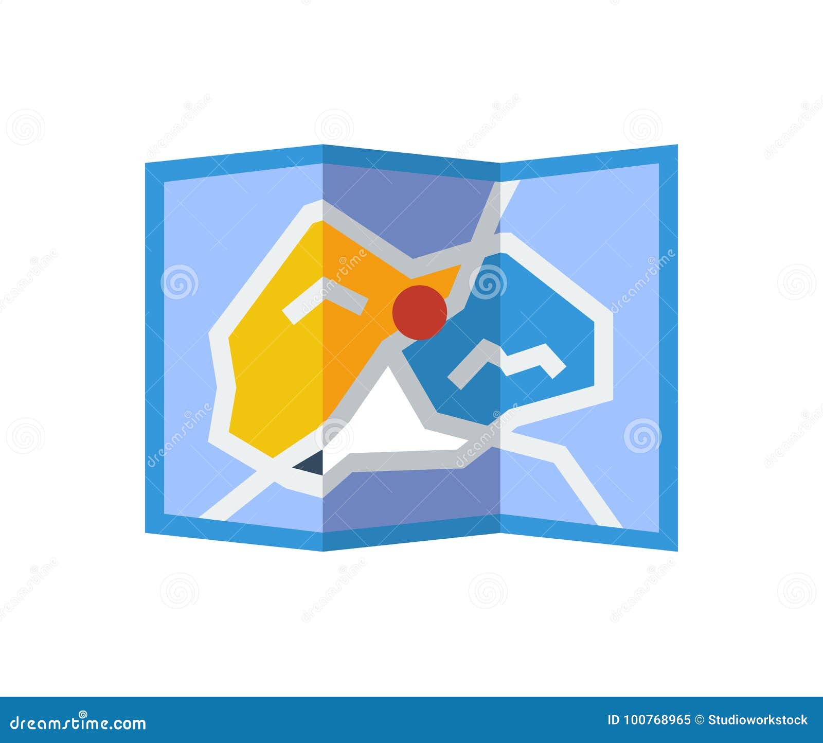 Travel Map Isolated Vector Icon. Stock Vector - Illustration of ...