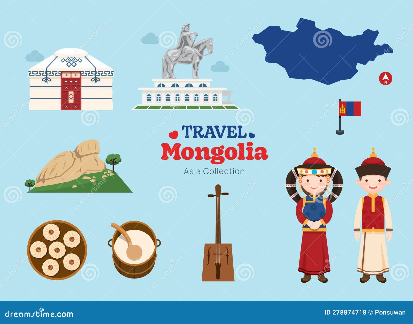 Symbols Of Mongolia Vector Illustration | CartoonDealer.com #116303334