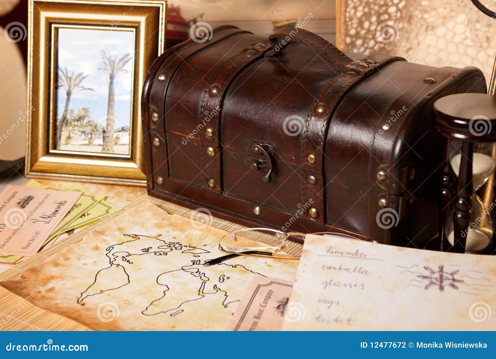 Travel objects stock photo. Image of hourglass, object - 12477672