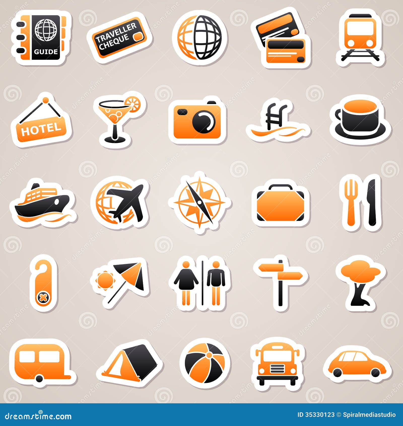 Set Of Orange Stickers Stock Photography | CartoonDealer.com #31712354